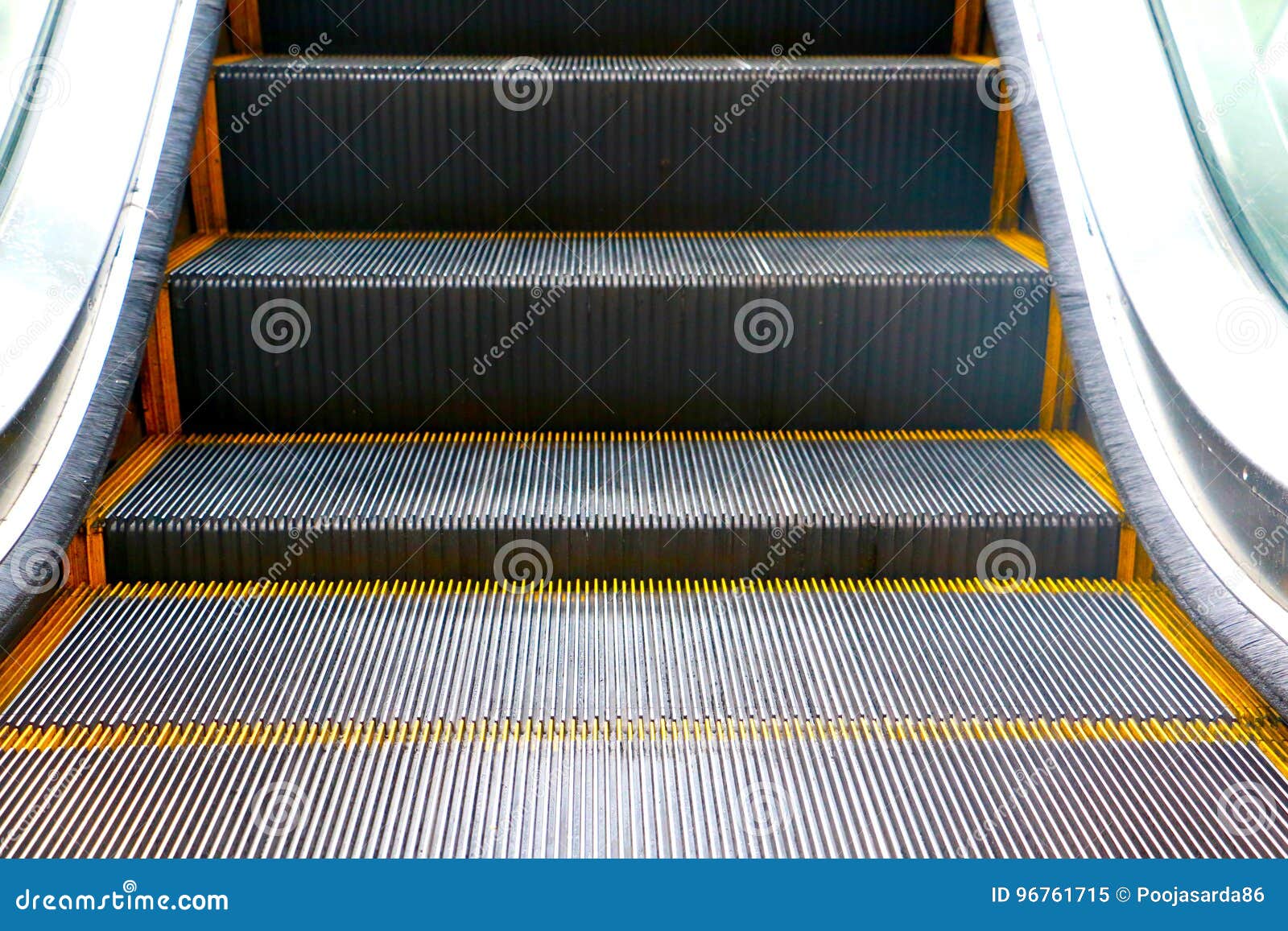Escalator stock image. Image of bars, three, isolated - 96761715