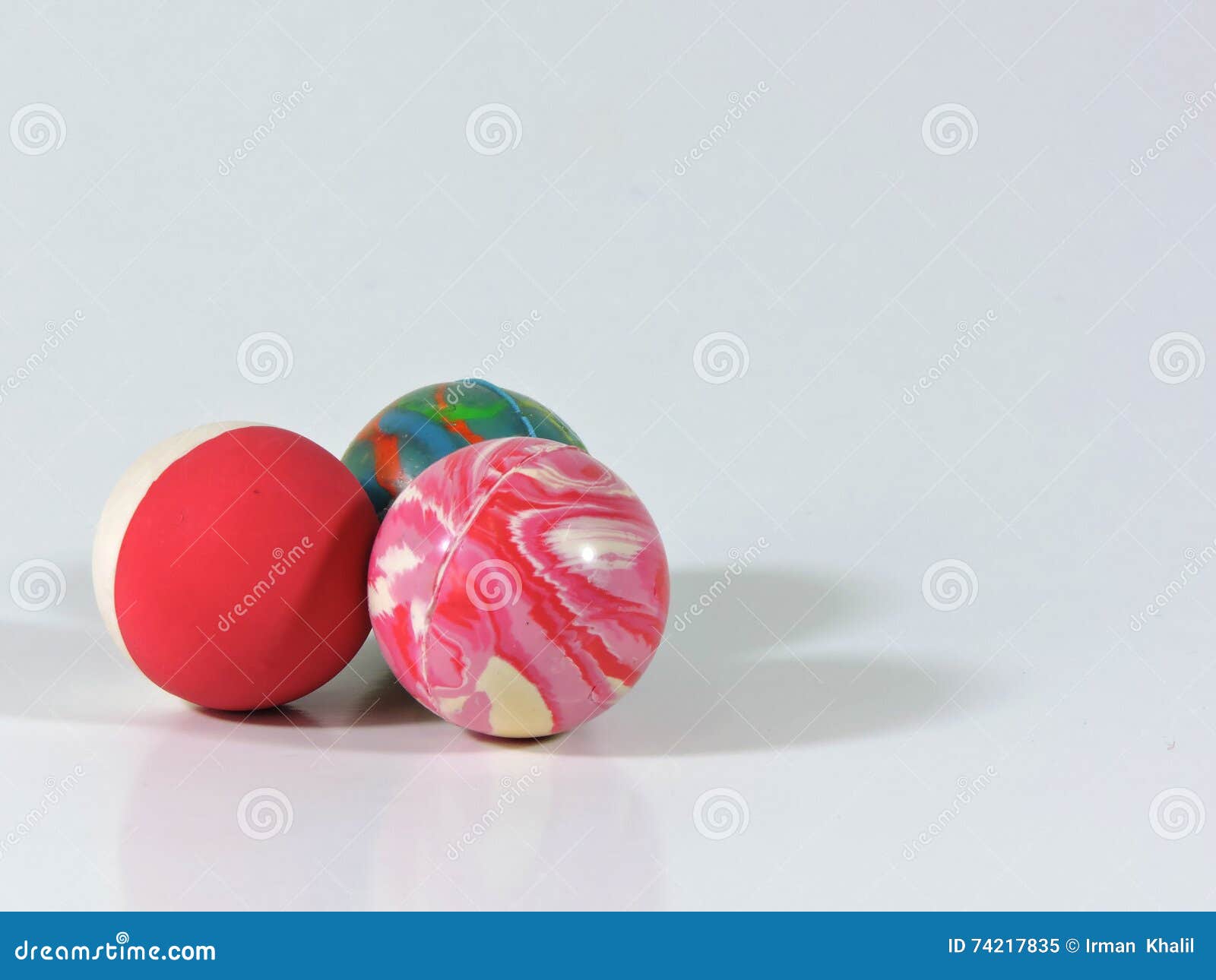 Three Rubber Balls stock image. Image of multicolored - 74217835
