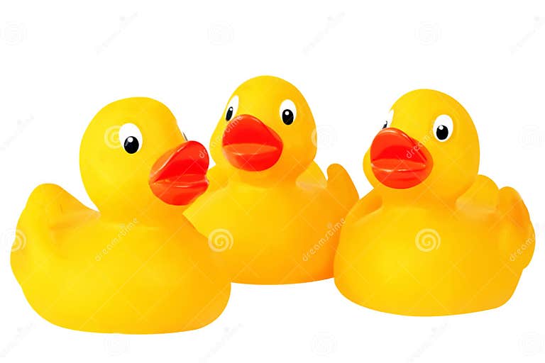 Three Rubber Ducks stock photo. Image of clipping, path - 4144836