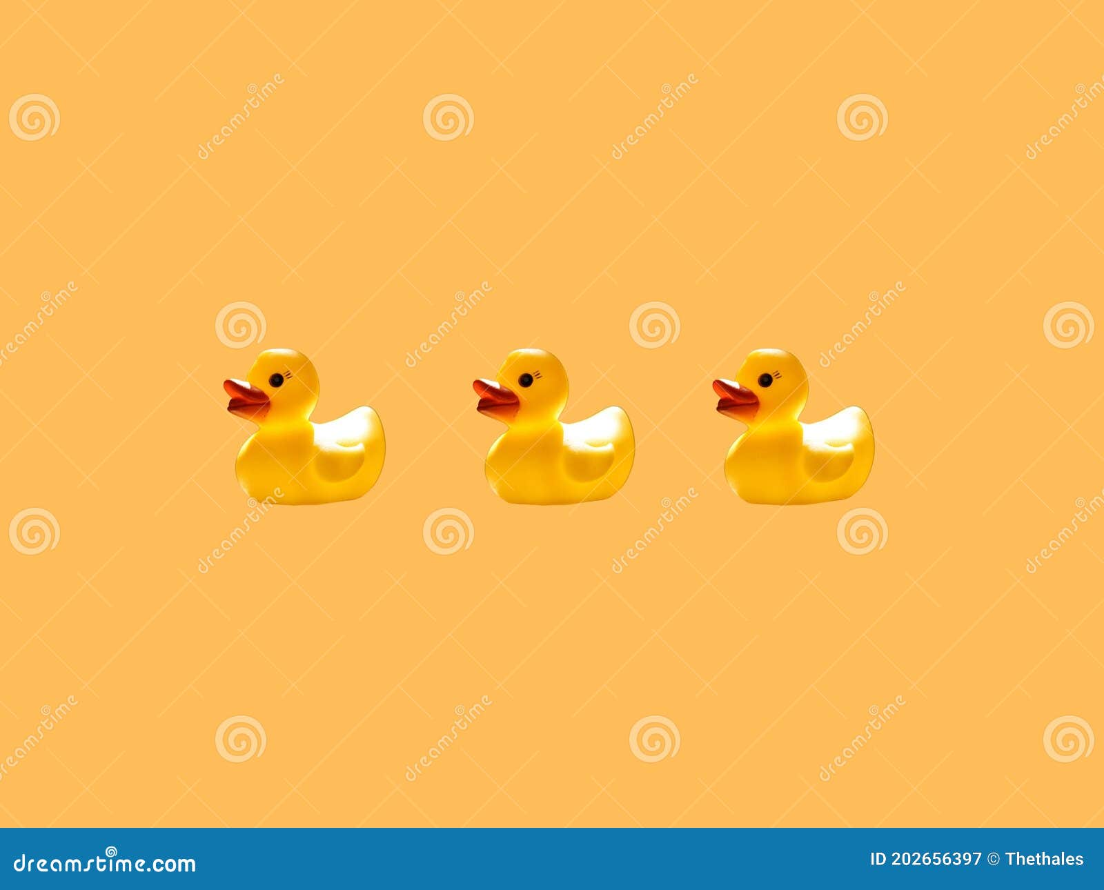 A Line with Three Rubber Ducks Stock Illustration - Illustration of ...