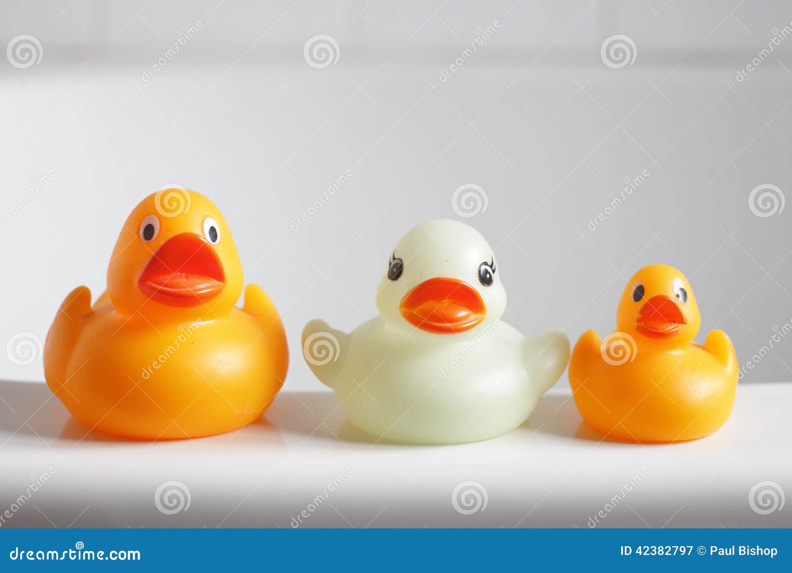 Three rubber ducks stock image. Image of sizes, bath - 42382797