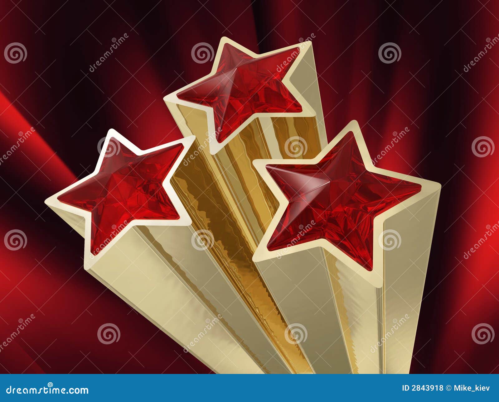 Three ruby stars stock illustration. Illustration of christmas - 2843918