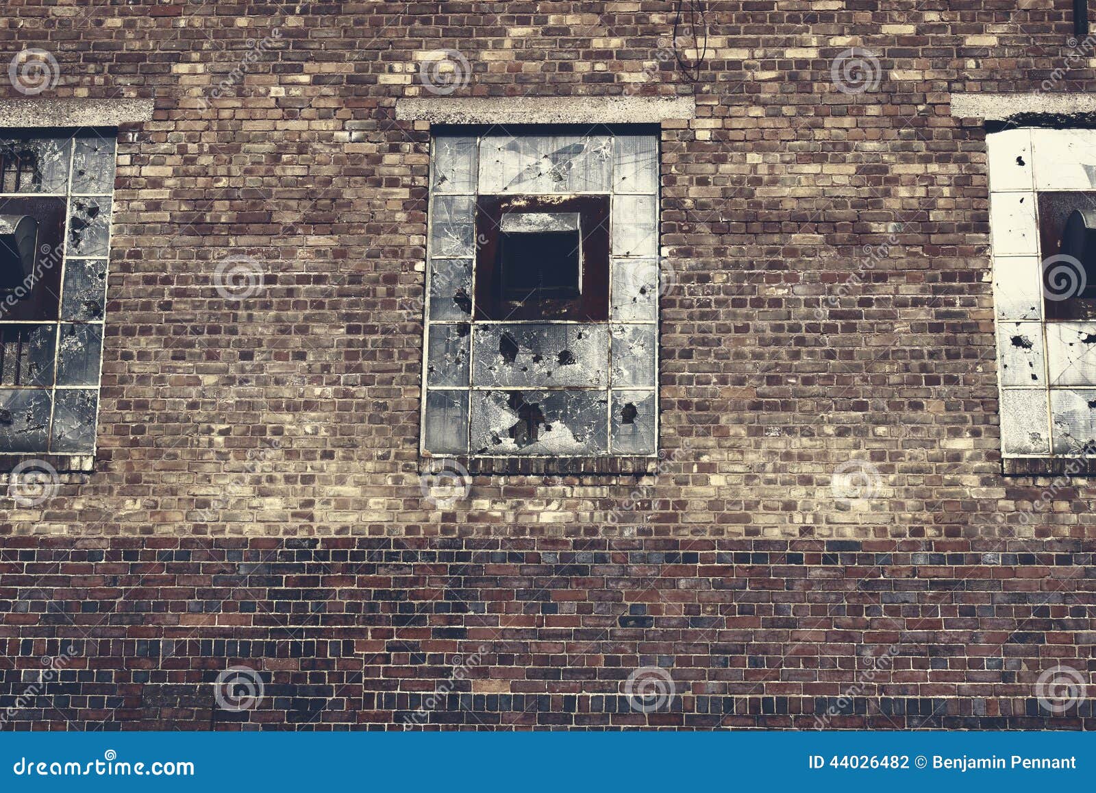 Three Run Down Factory Windows Stock Photo - Image of windows, three ...