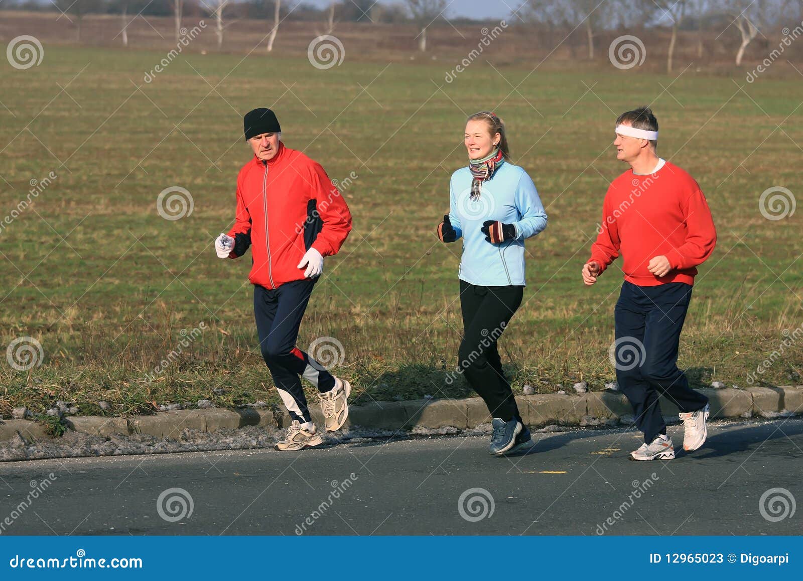 Three runners stock image. Image of caucasian, male, girl - 12965023