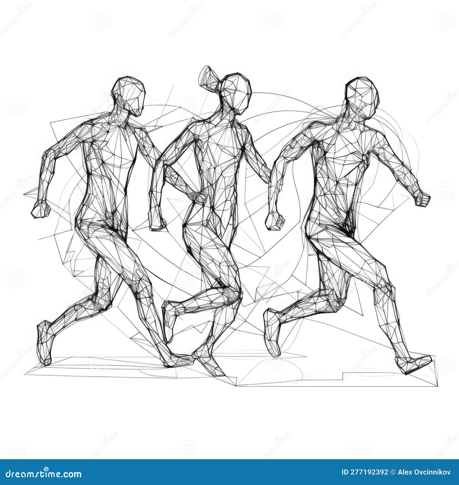Three Runners in Continuous Line Drawing Style for Sports Posters and ...