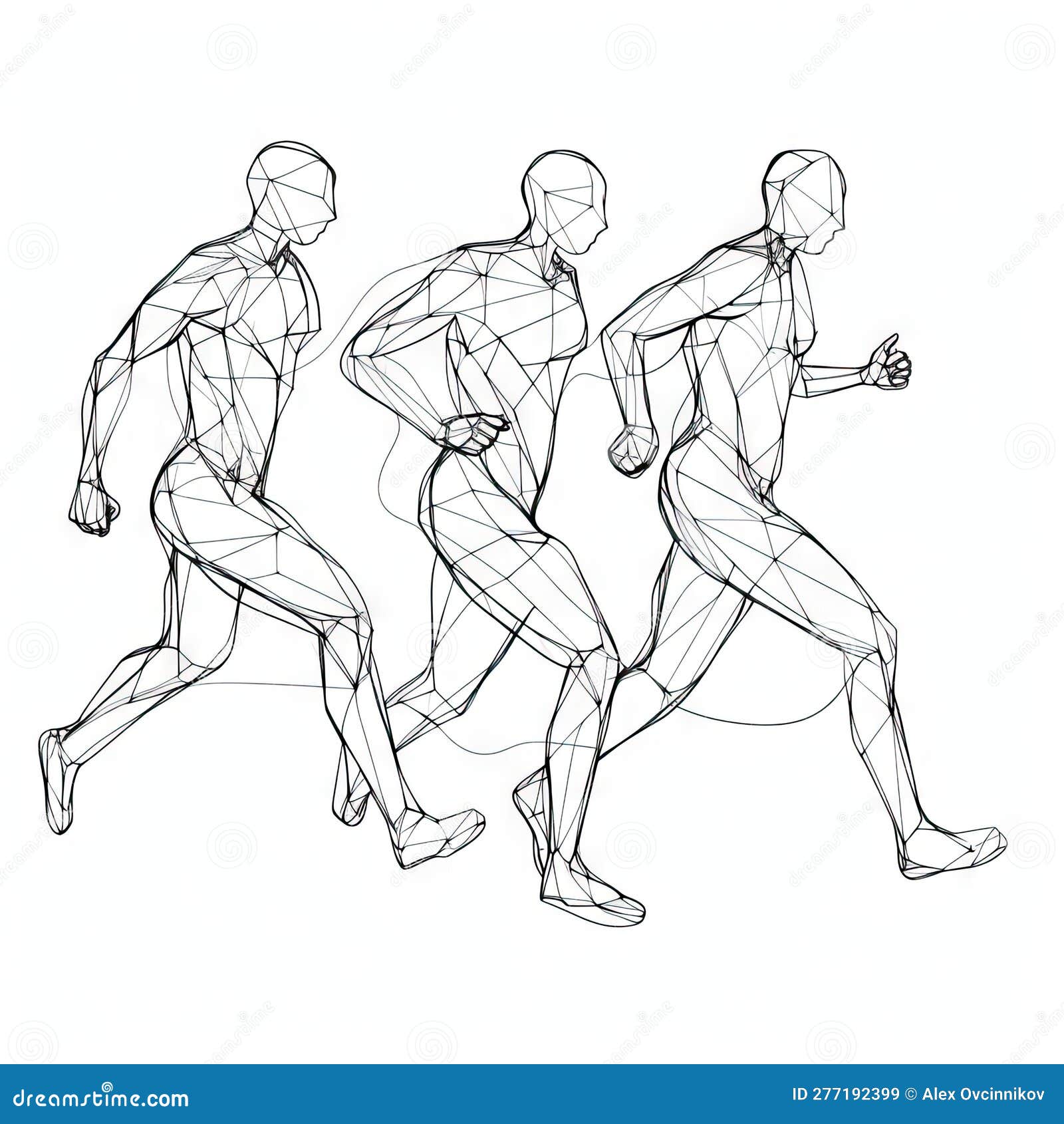 Three Runners in One Continuous Line Drawing. Perfect for Sports ...