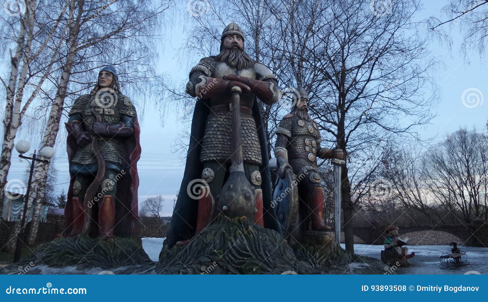 Three russian heroes editorial stock photo. Image of fairytale - 93893508