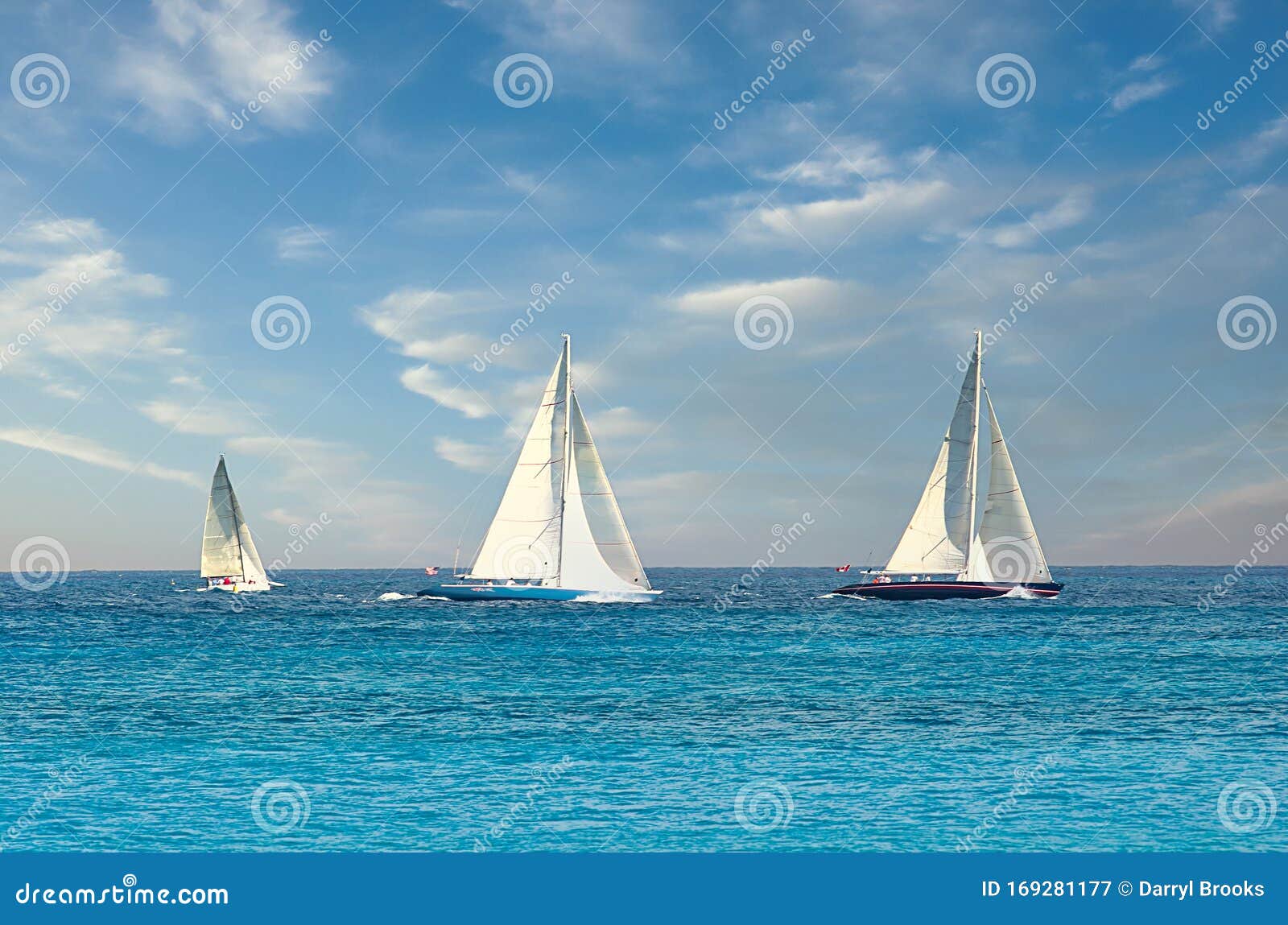 Three Sail Boats stock image. Image of yacht, boats - 169281177