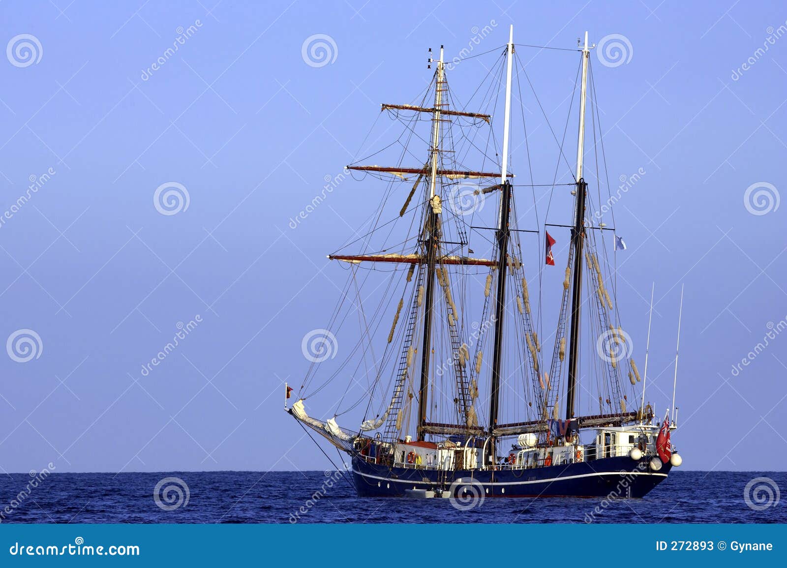 Three sail schooner stock image. Image of pleasure, galley - 272893