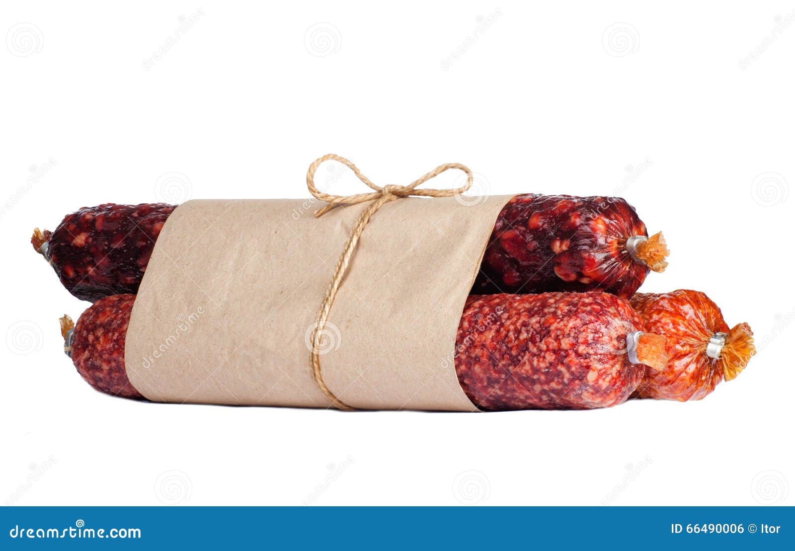 Three Salami Wrapped in Packaging Solated Stock Photo - Image of ...