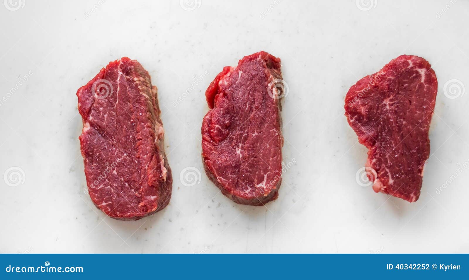Three Salted Raw Beef Filet Stock Photo - Image of filet, flesh: 40342252