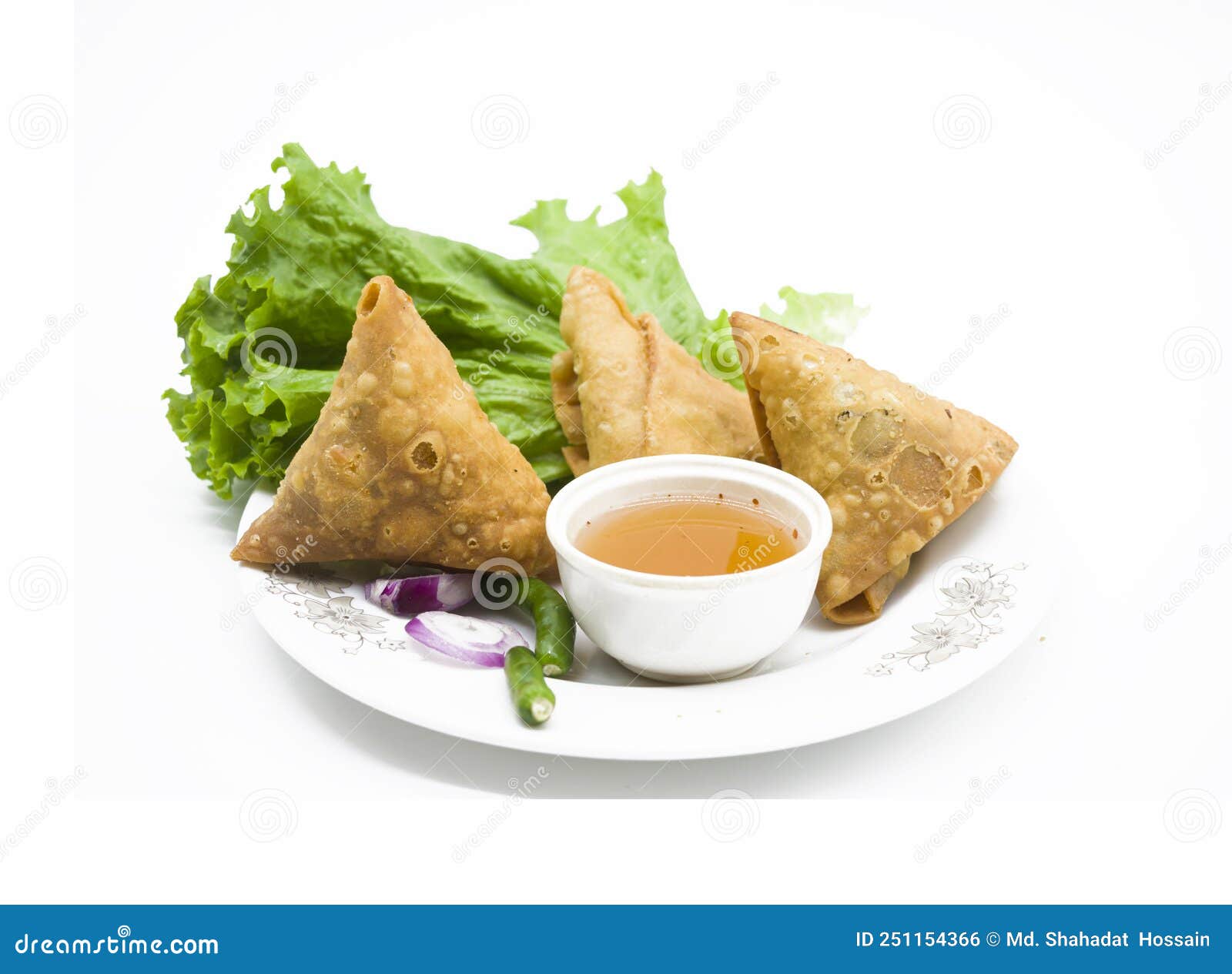 Three Samosa Isolated on White Background Stock Photo - Image of ...