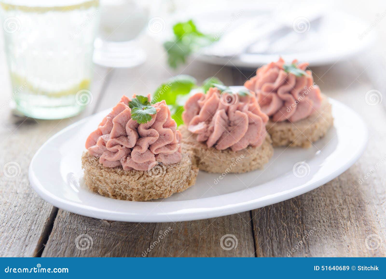 Three Sandwich with Pate on Plate Stock Image - Image of dish, easter ...