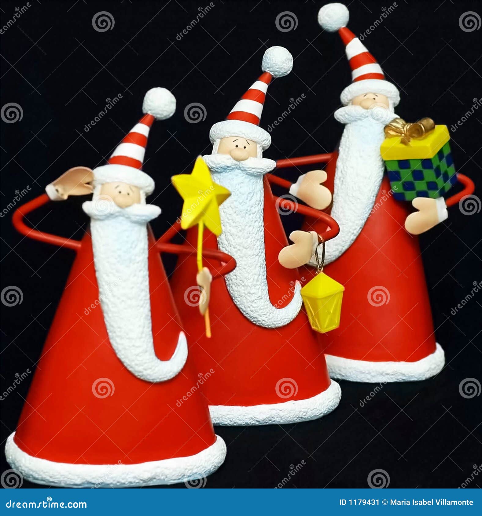 Three santa claus stock image. Image of blue, noel, santa - 1179431