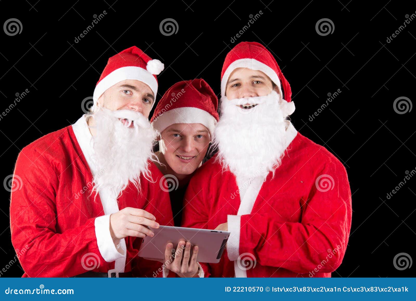 Three santa claus stock photo. Image of handsome, dring - 22210570
