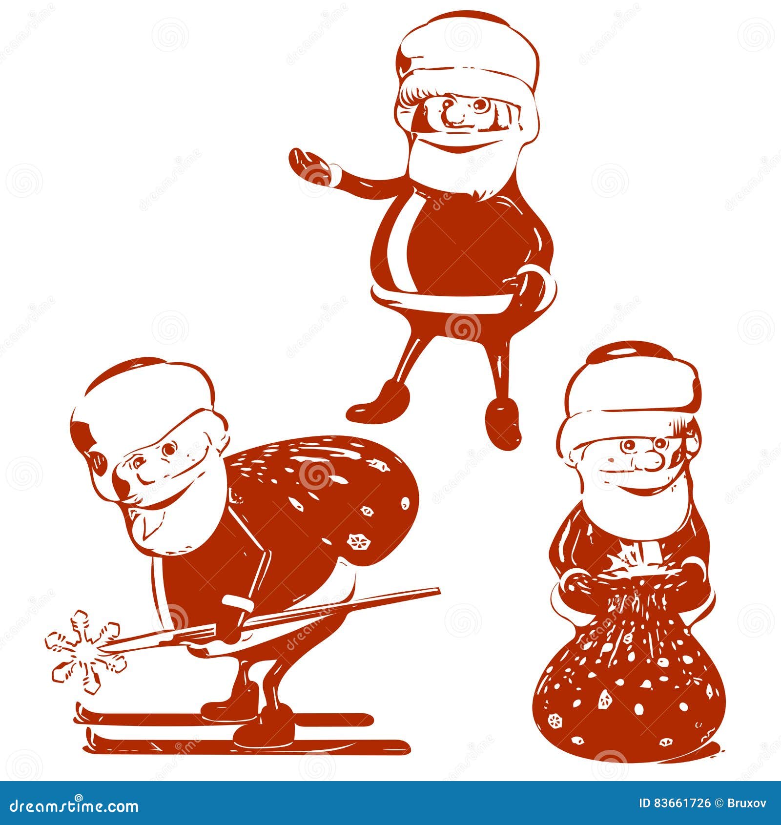 Three Santa Claus stock vector. Illustration of smile - 83661726