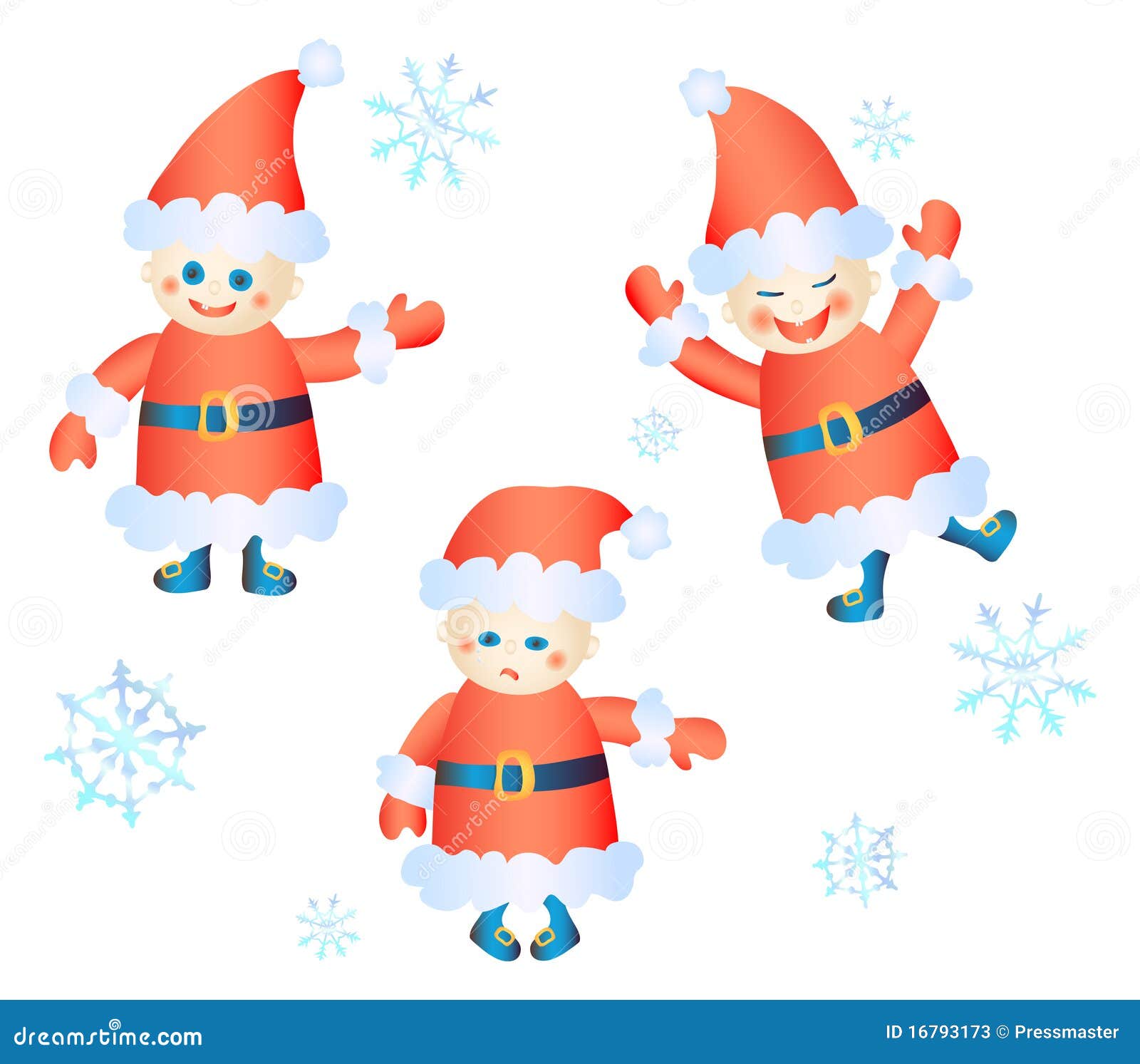 Three Santa Clauses stock illustration. Illustration of santa - 16793173