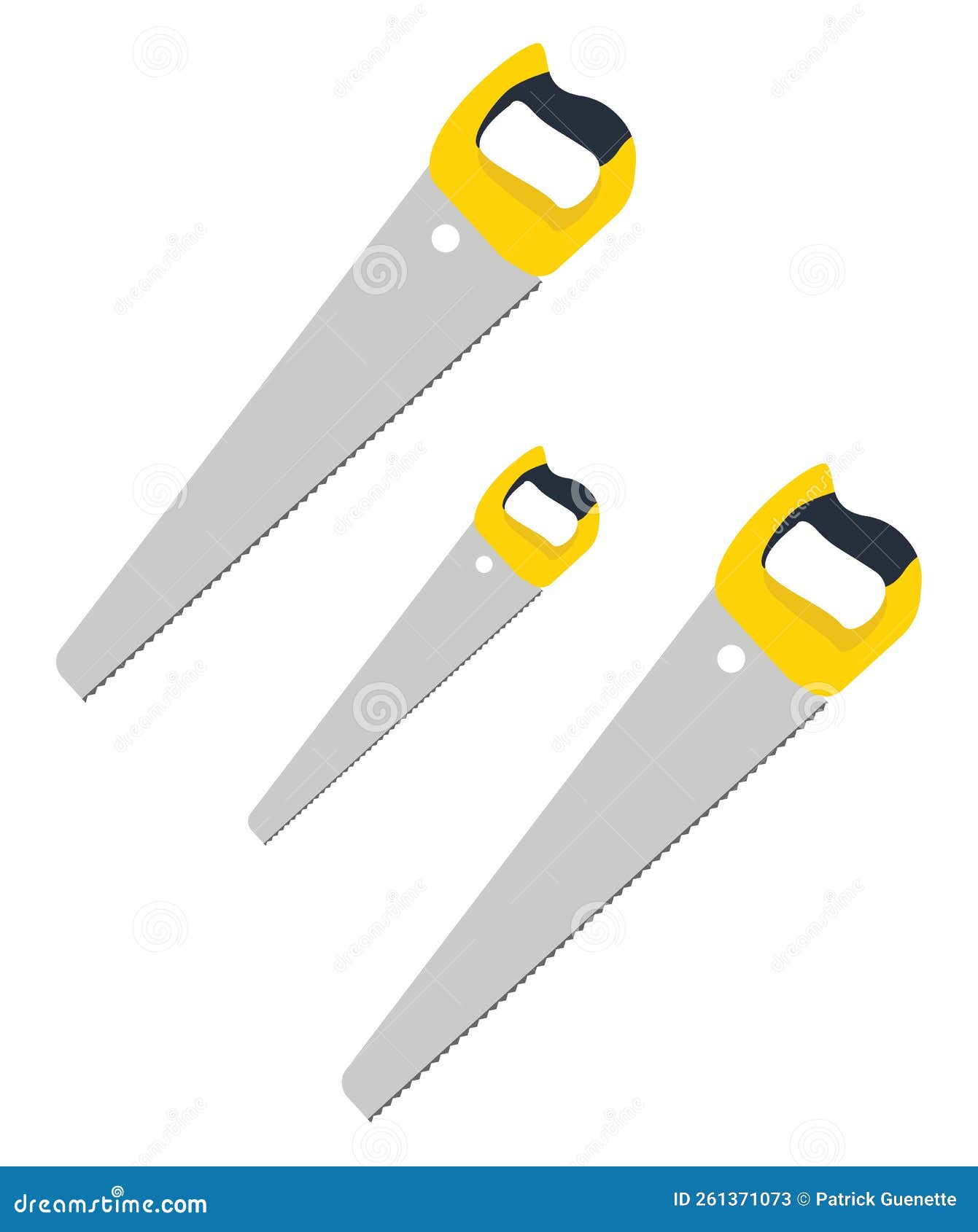 Three saws, icon stock vector. Illustration of wood - 261371073