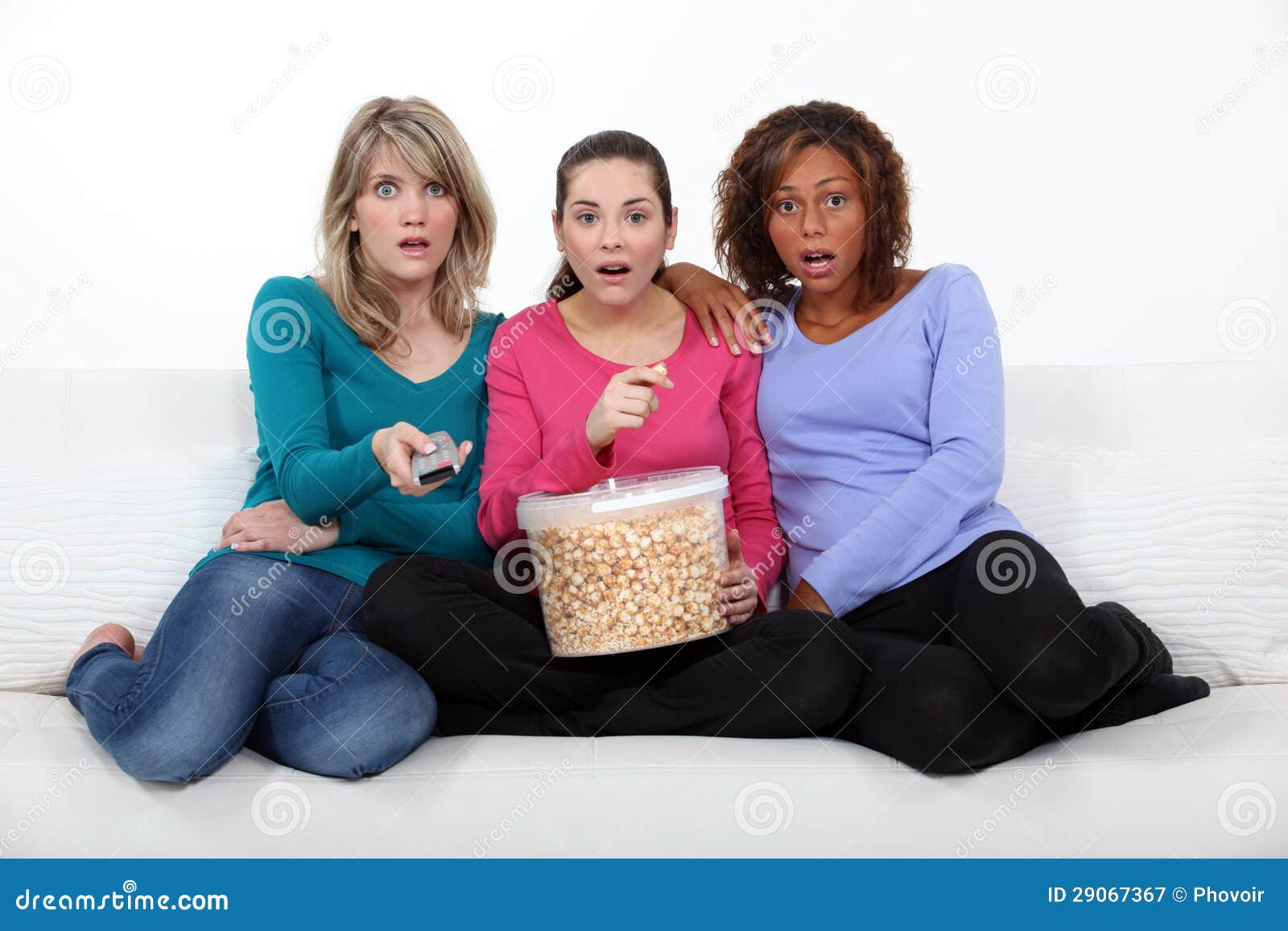 Three scared women stock image. Image of girl, casual - 29067367