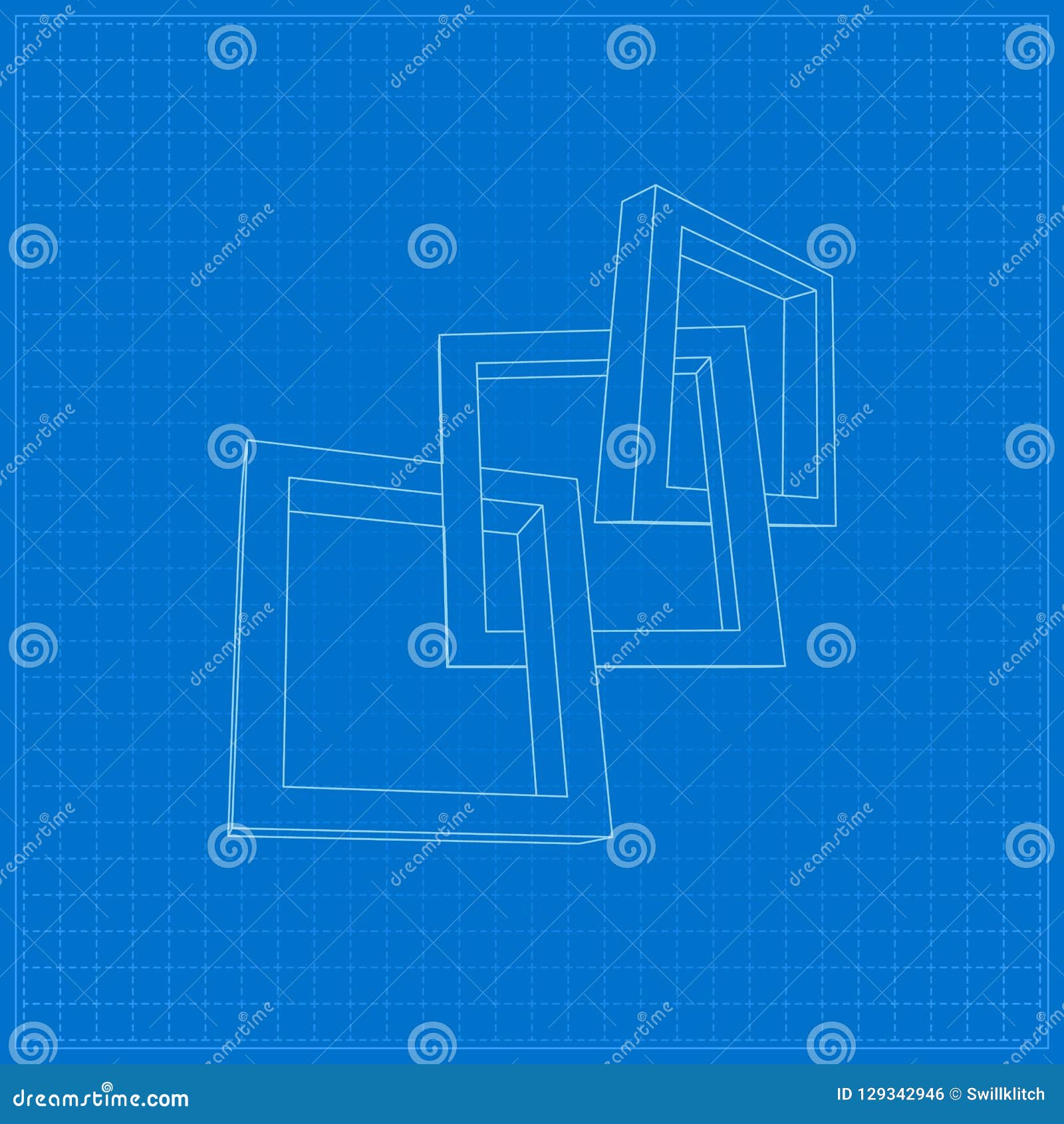Three Rectangular 3D Frames Blueprint Stock Vector - Illustration of advertising, abstract ...