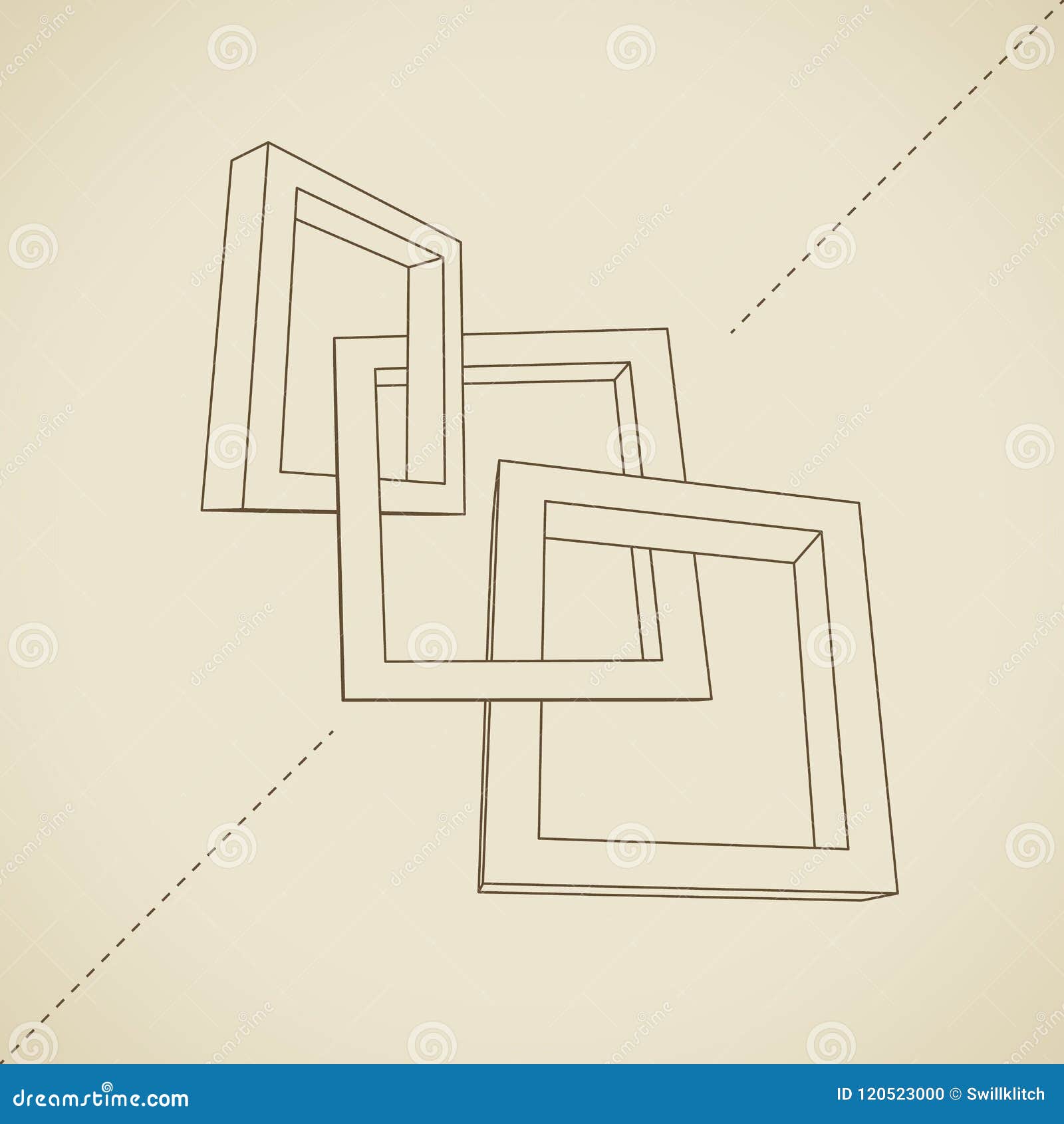 Three Rectangular 3D Frames Blueprint Stock Vector - Illustration of element, blueprint: 120523000