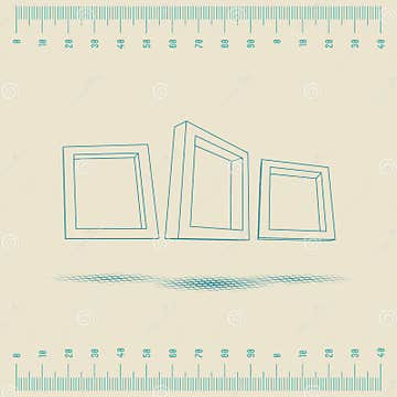 Three Rectangular 3D Frames Blueprint Stock Vector - Illustration of advertise, background ...