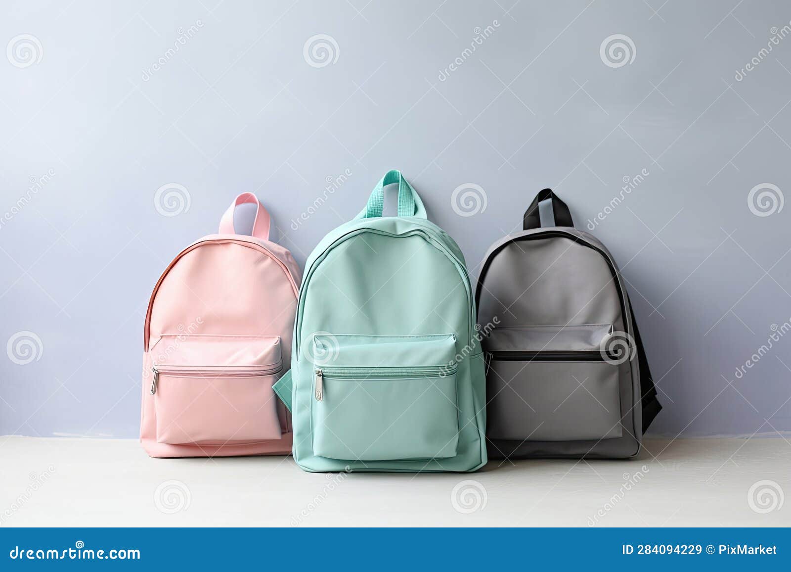 Three School Backpacks, Generative AI Stock Illustration - Illustration ...