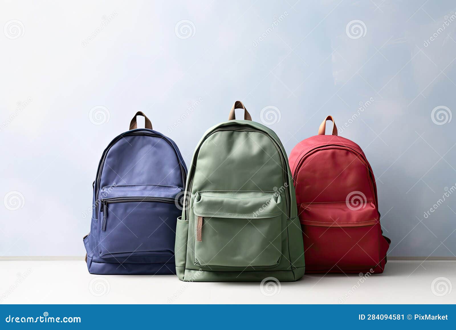 Three School Backpacks, Generative AI Stock Illustration - Illustration ...