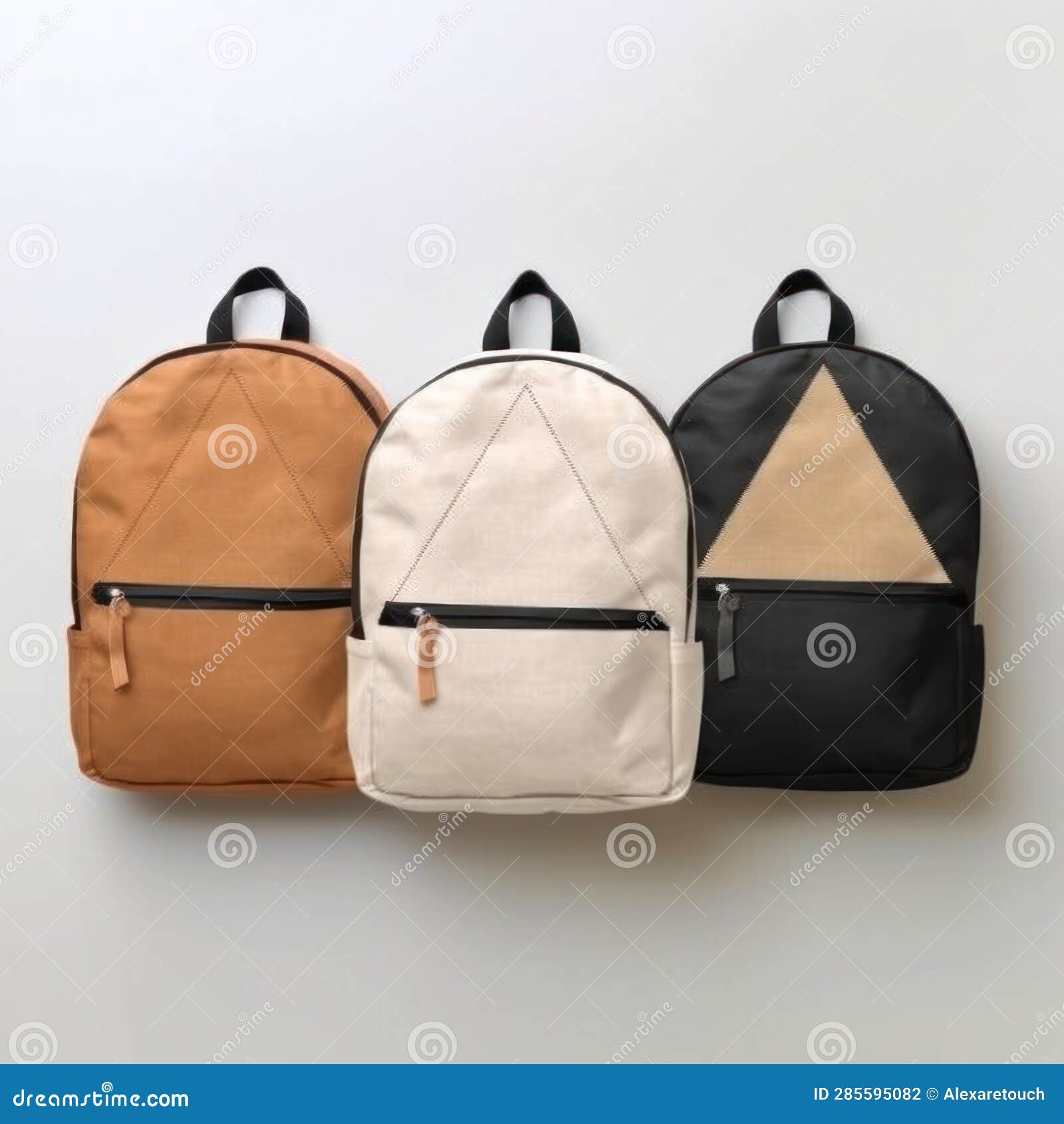 Three School Backpacks on a Gray Background Stock Illustration ...