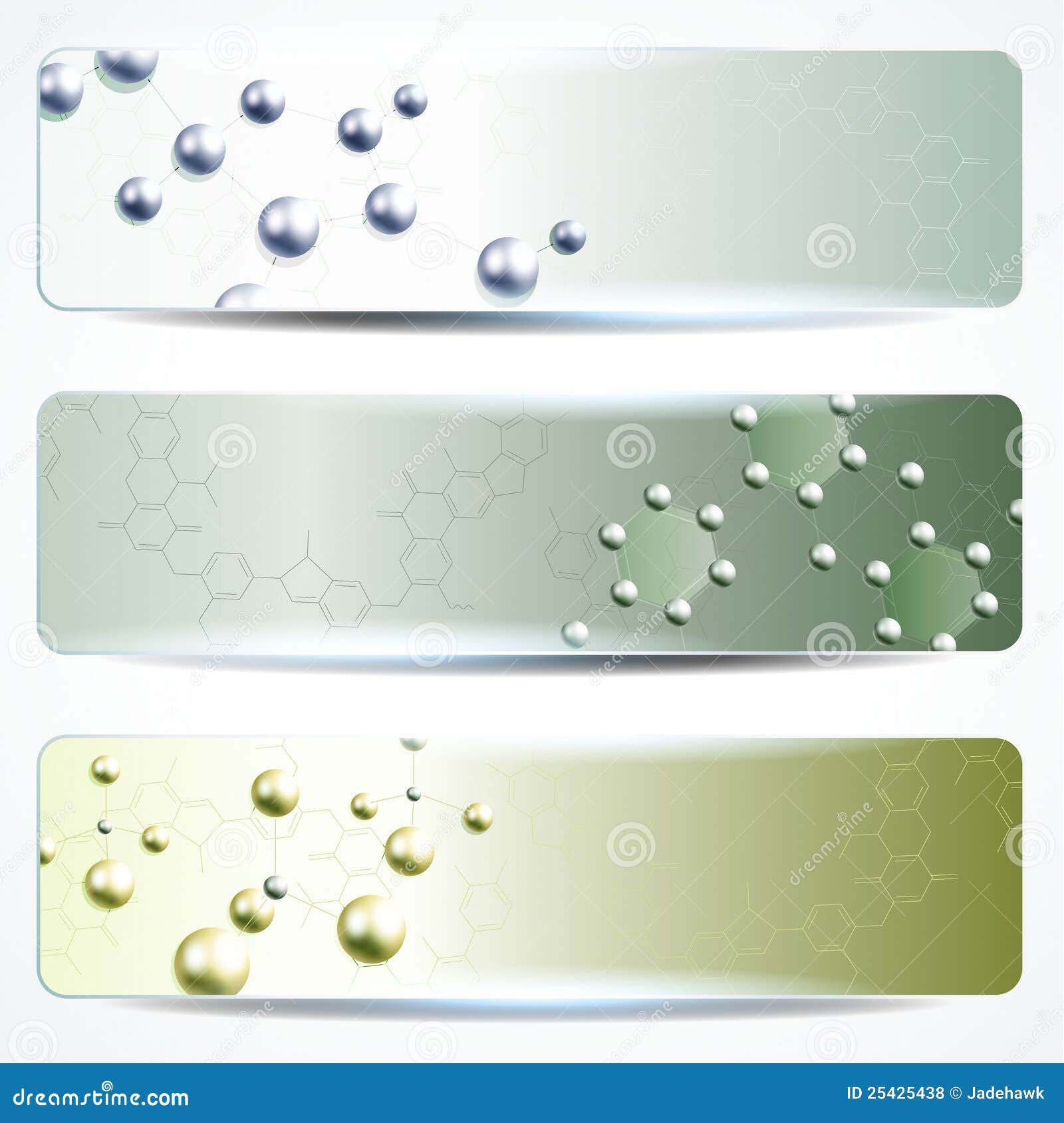 Three Science Banners in Shades of Green Stock Vector - Illustration of ...