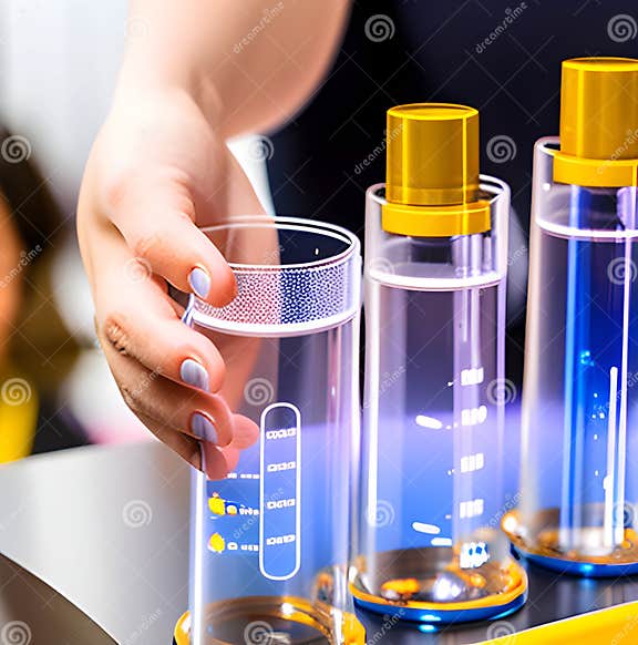 Three Science Tubes in Laboratory Stock Illustration - Illustration of ...