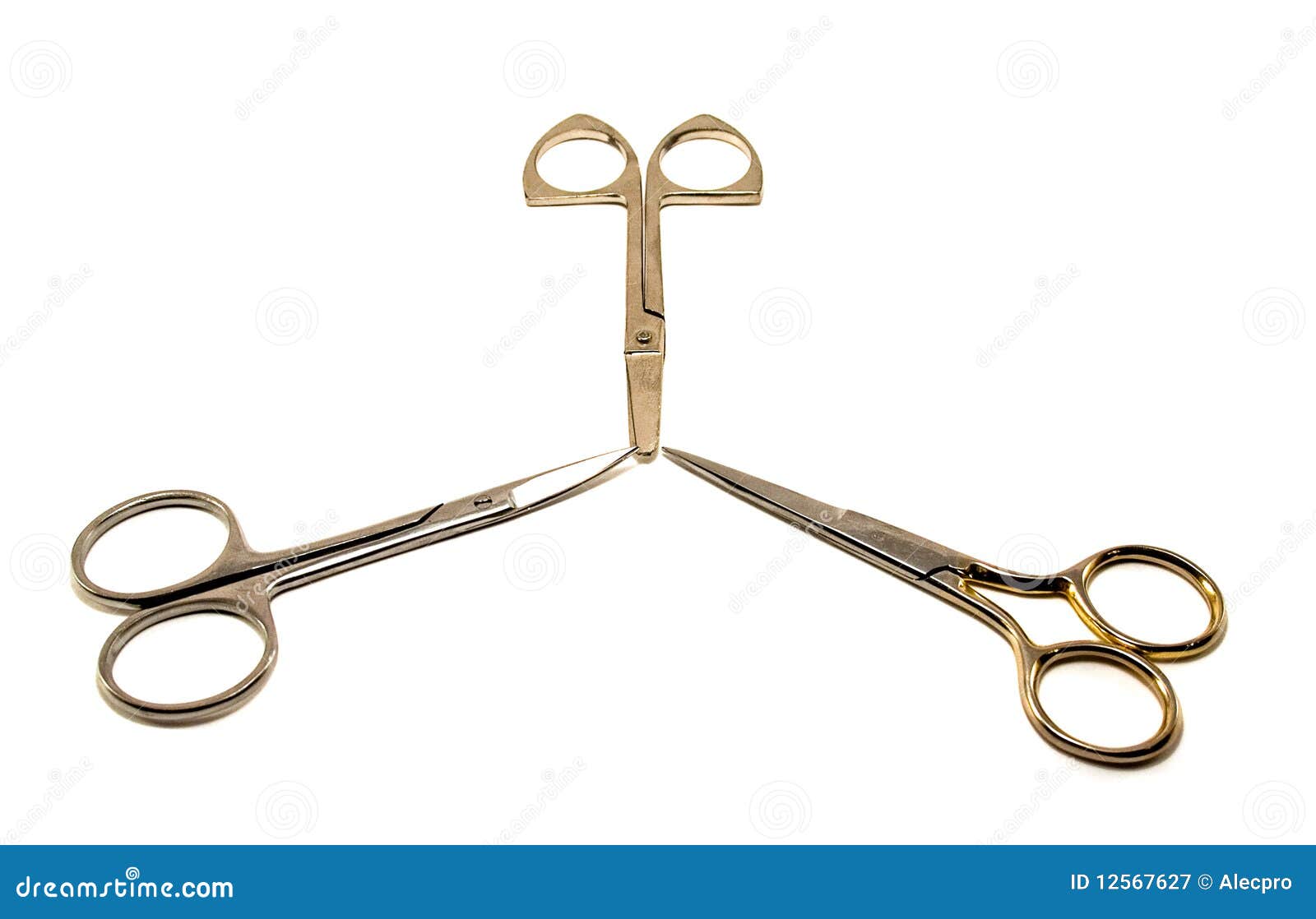 Three Scissors stock image. Image of isolate, three, equipment - 12567627
