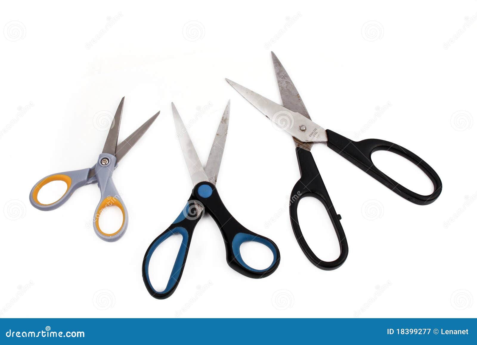 Three scissors stock image. Image of craft, office, fashion - 18399277