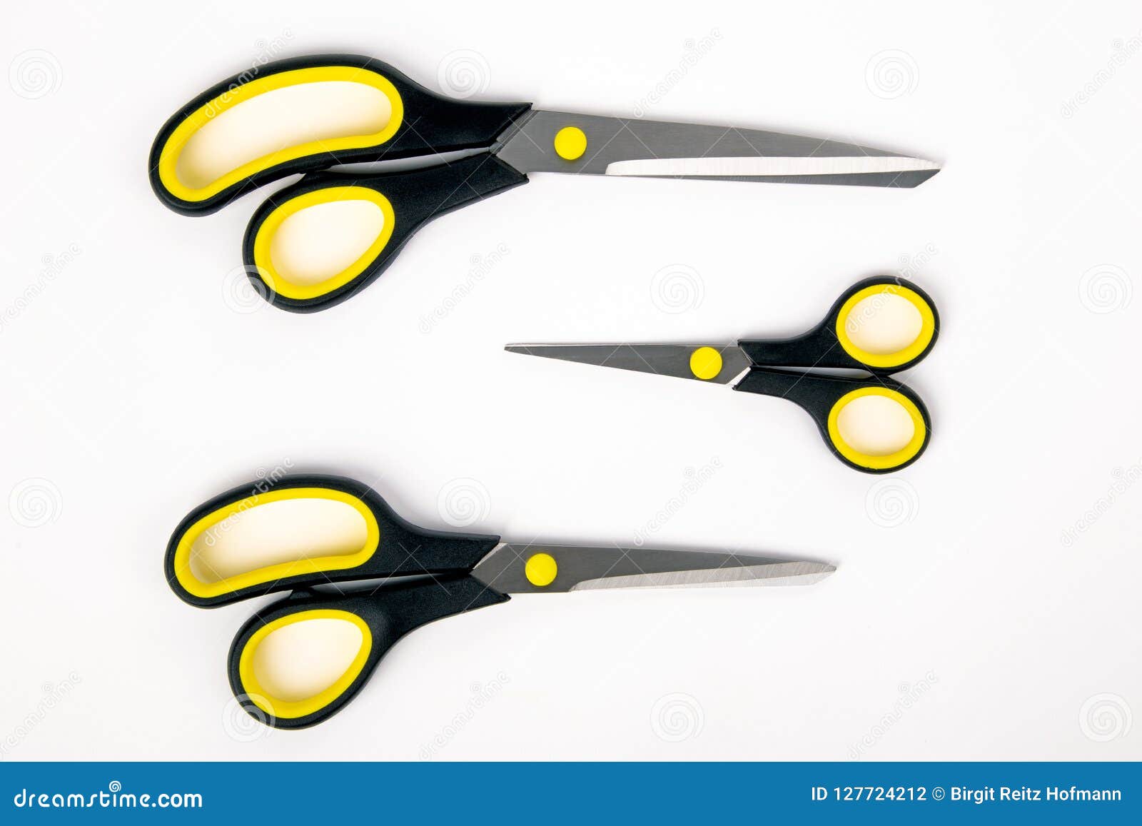 Three Scissors stock photo. Image of iron, background - 127724212