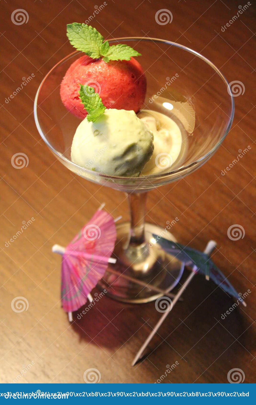 Three Scoops of Ice Cream, Good for Your Menu Design. Stock Image ...