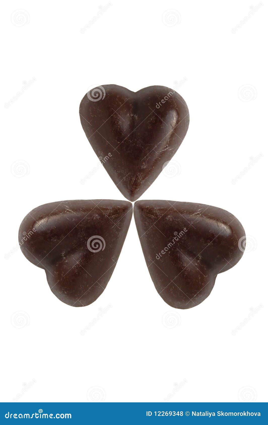 Three Scratch Chocolate Hearts Stock Photo - Image of heart, calories ...