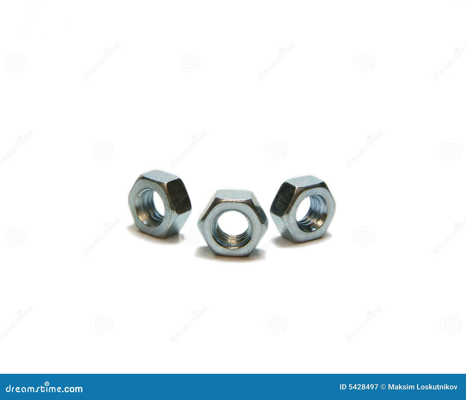 Three scre nuts stock image. Image of aluminum, metallic - 5428497