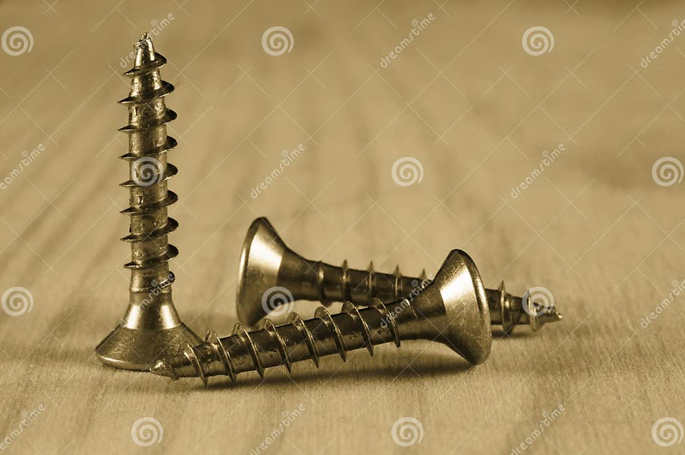 Three screws stock image. Image of wood, work, drill, objects - 1756181