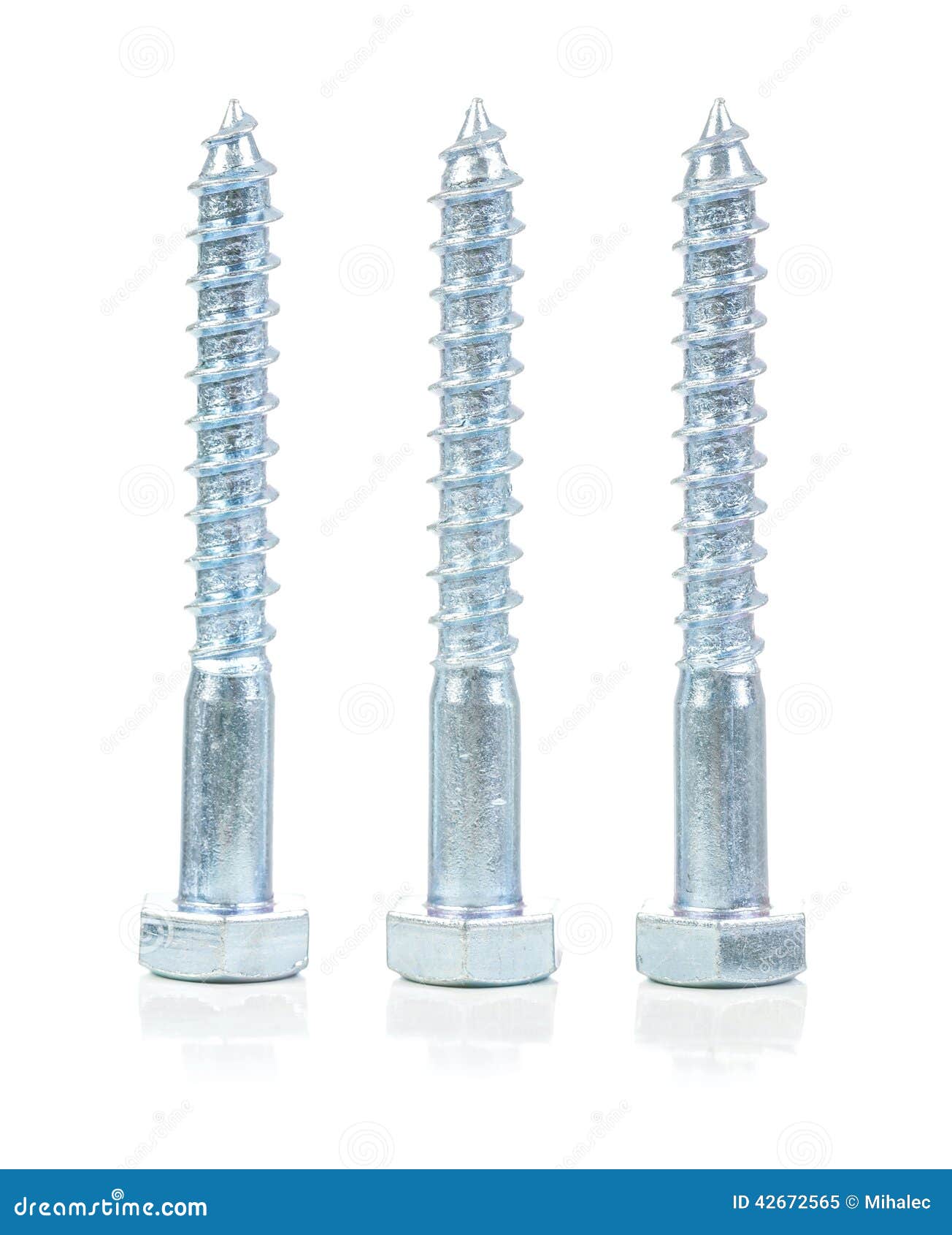 Three screws isolated stock image. Image of bolt, fasteners - 42672565