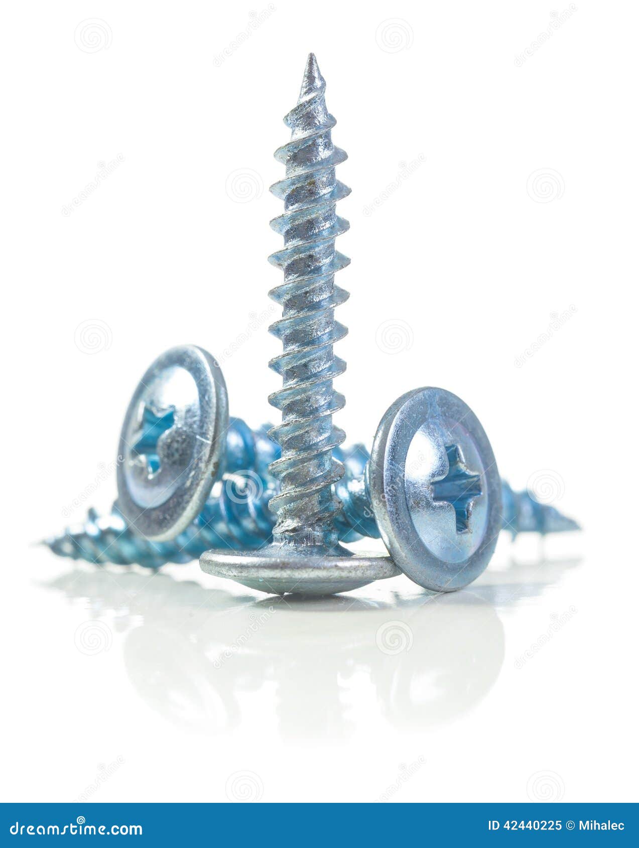 Three Screws Bolts Vertical Metal Aluminum Background Stock Image ...