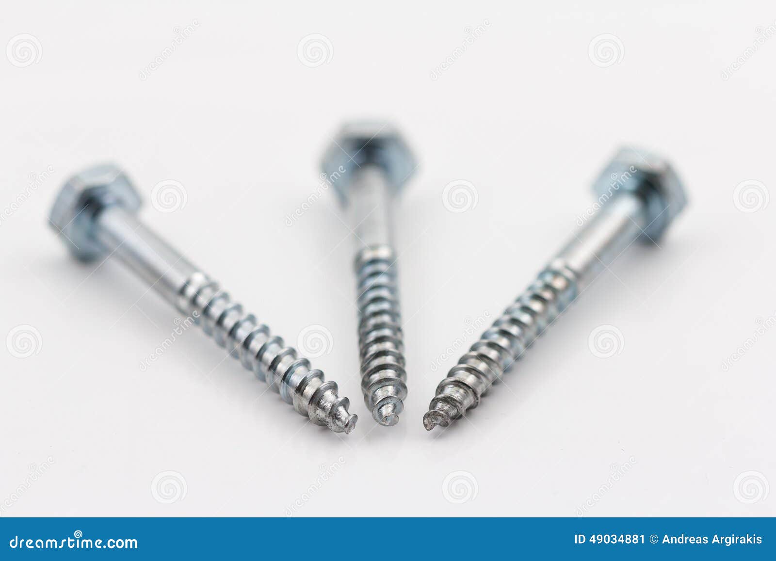 Three Screws Bolts Vertical Metal Aluminum Background Stock Image ...
