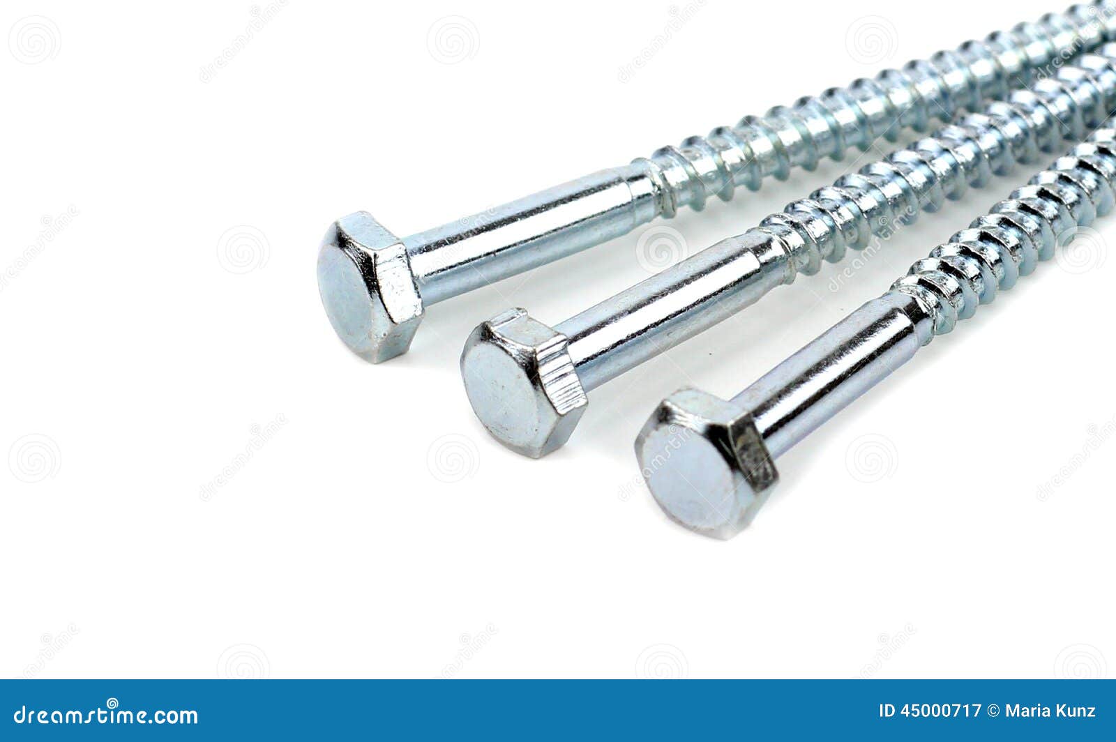 Three Screws Bolts Vertical Metal Aluminum Background Stock Image ...