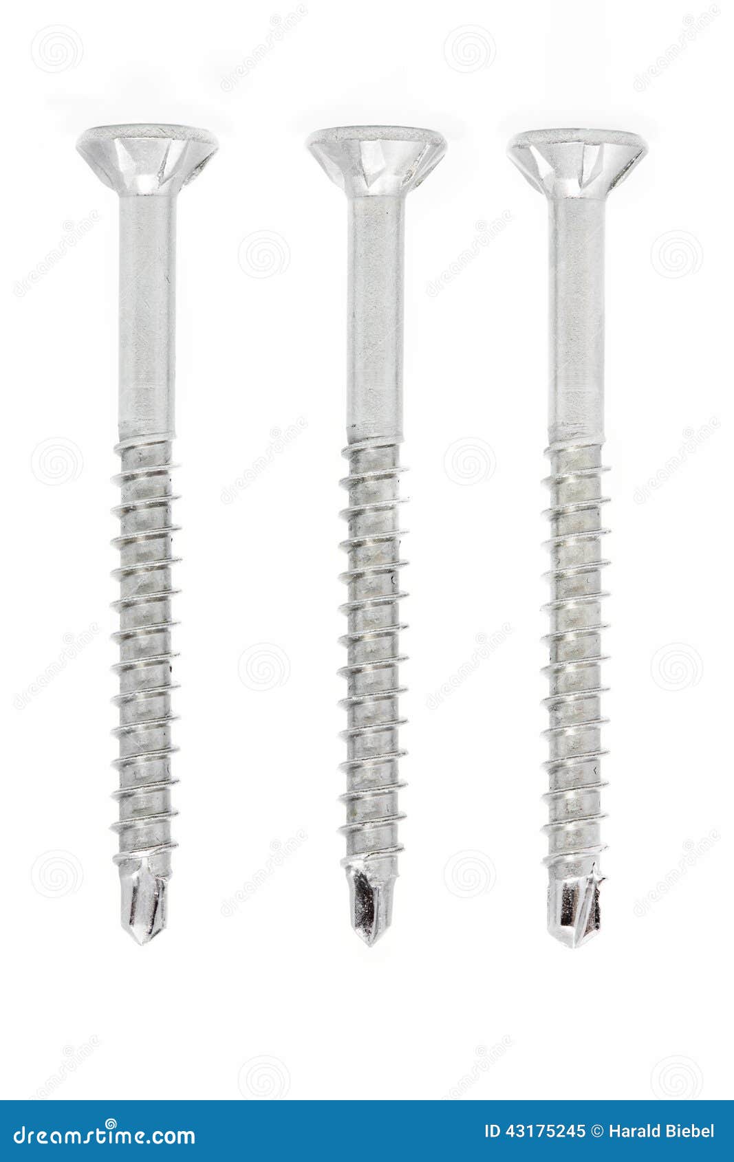 Three Screws Bolts Vertical Metal Aluminum Background Stock Image ...