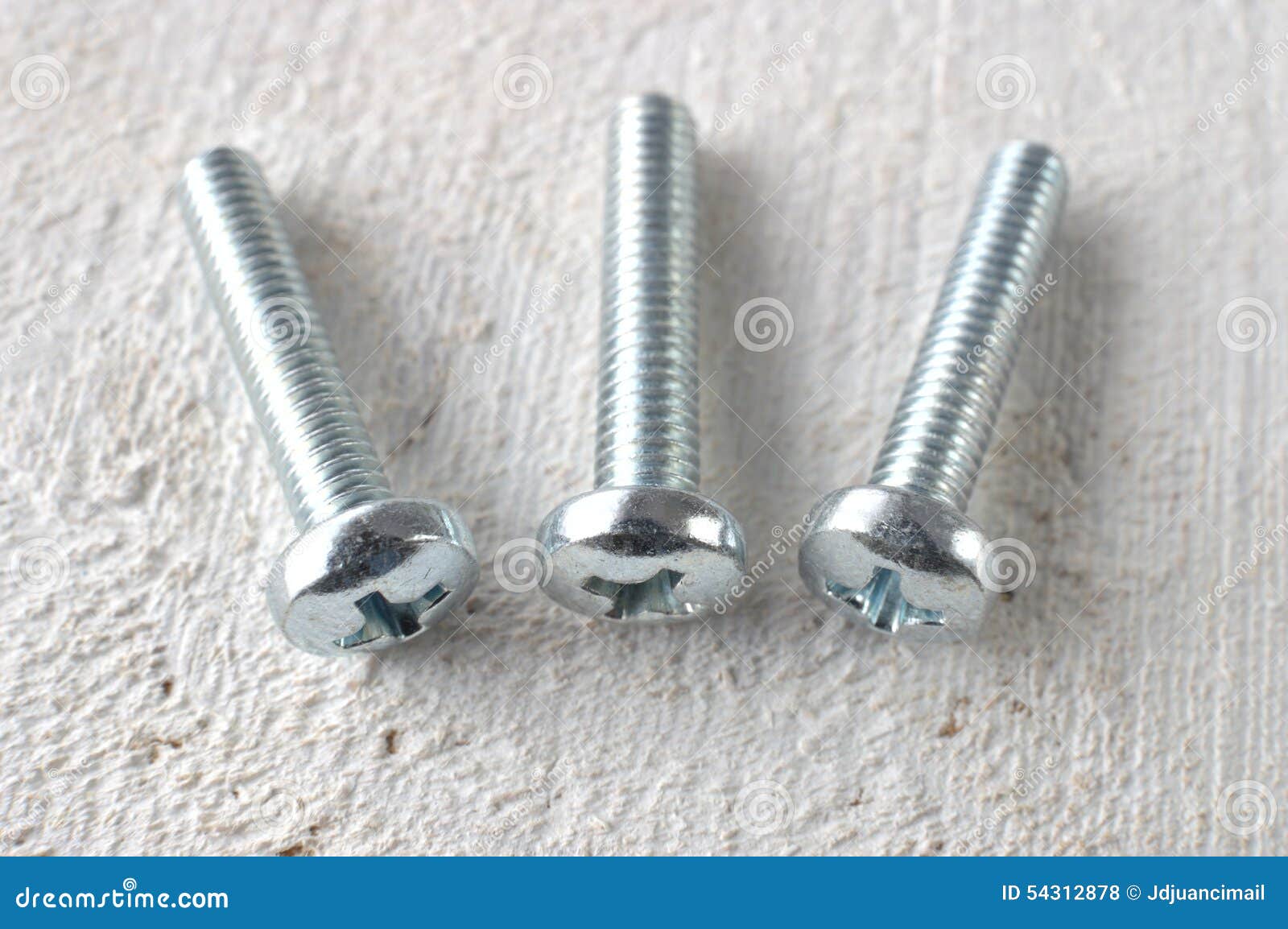Three Screws Bolts Vertical Metal Aluminum Background Stock Image ...