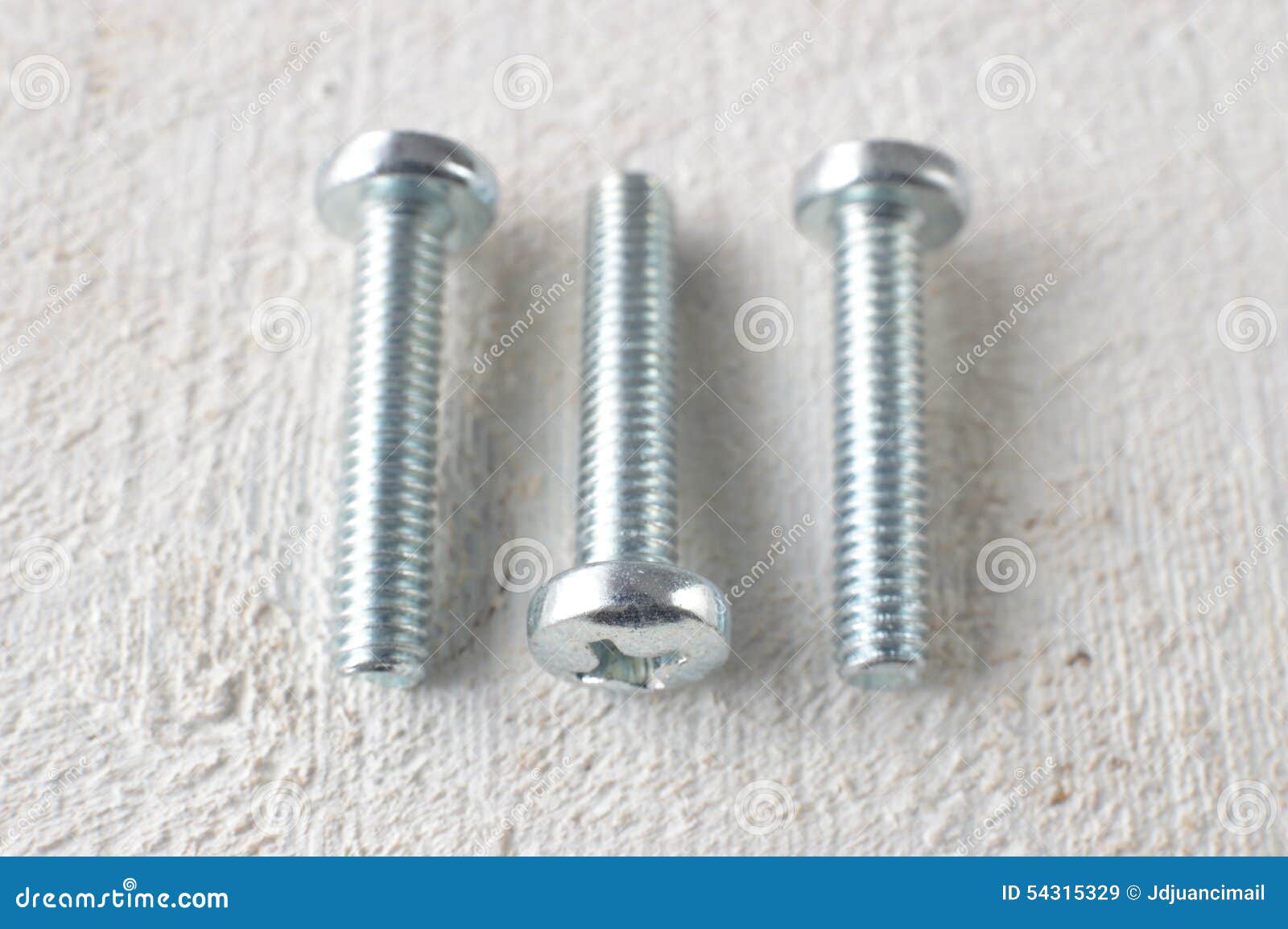 Three Screws Bolts Vertical Metal Aluminum Background Stock Image ...