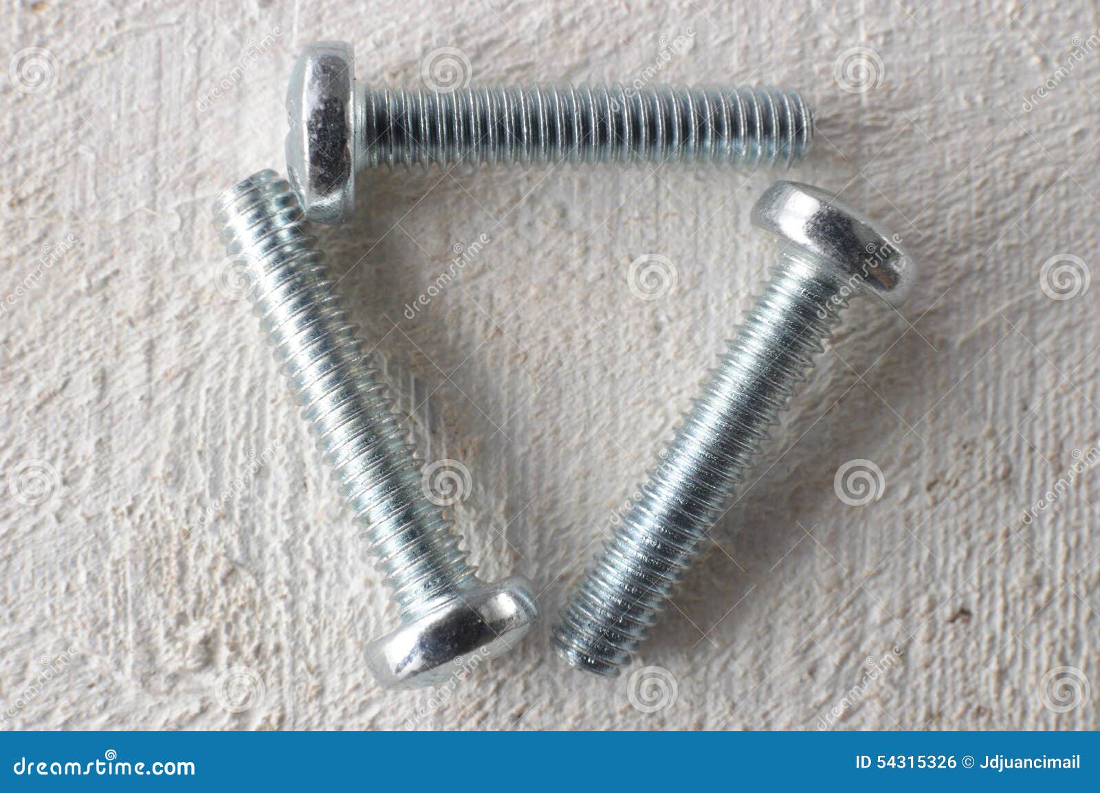 Three Screws Bolts Vertical Metal Aluminum Background Stock Image ...