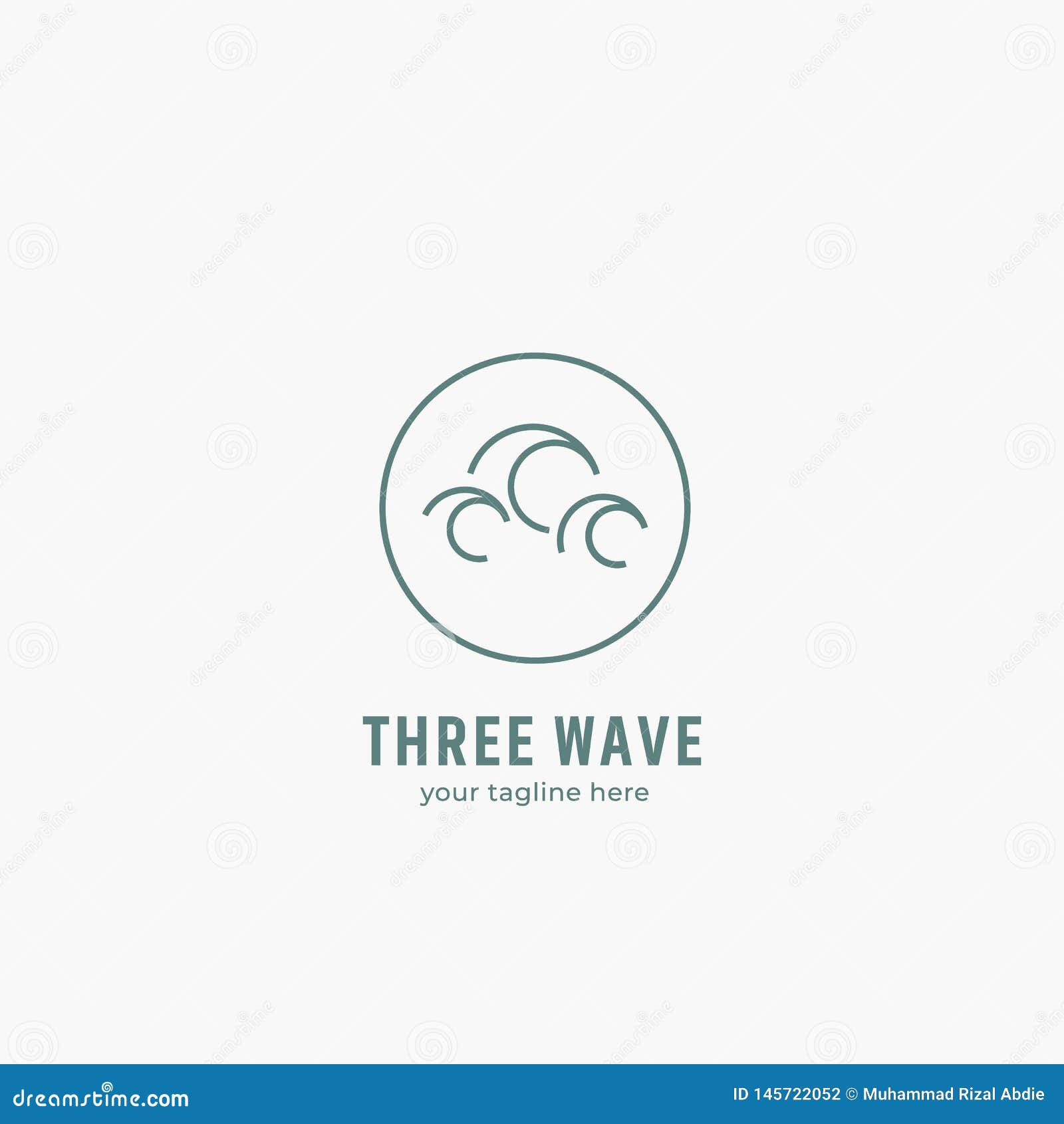 Three Sea Wave Logo Icon in Simple Line Monoline Style Stock Vector ...