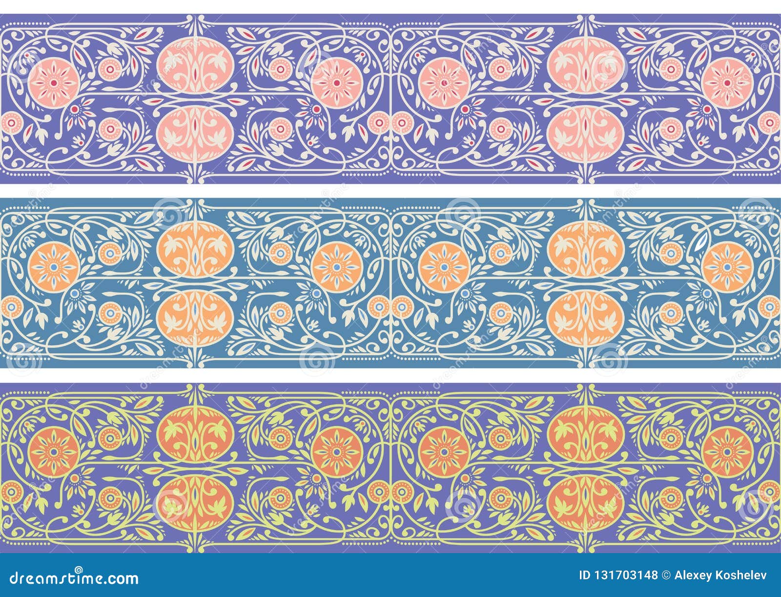 Three Seamless Vector Band stock illustration. Illustration of template ...