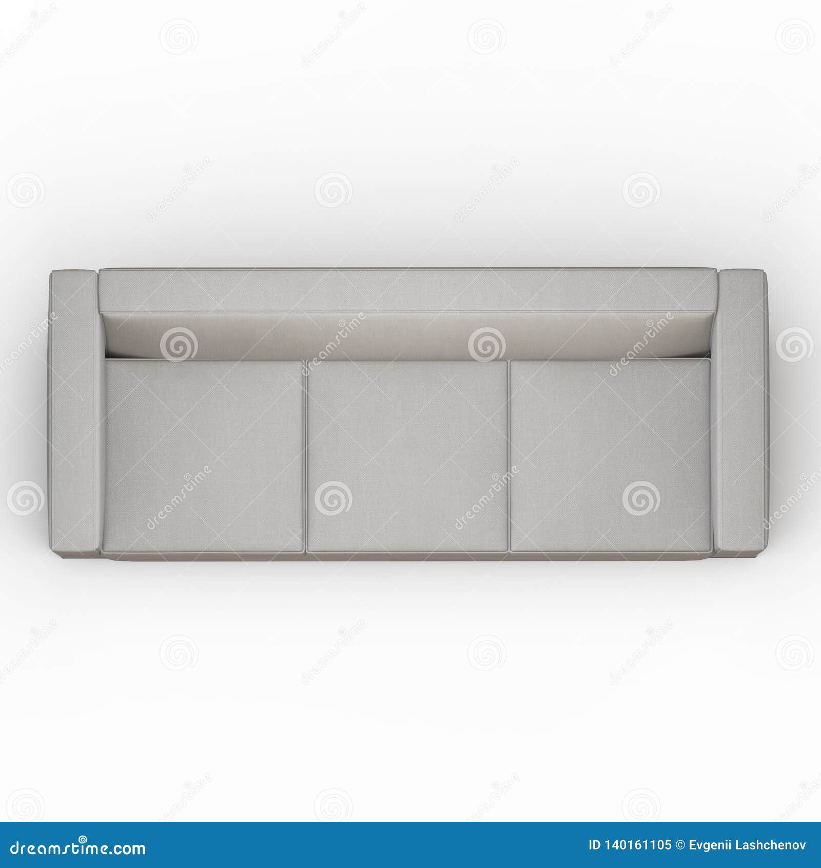 Three-seater Soft White Sofa On A White Background Top View 3d ...
