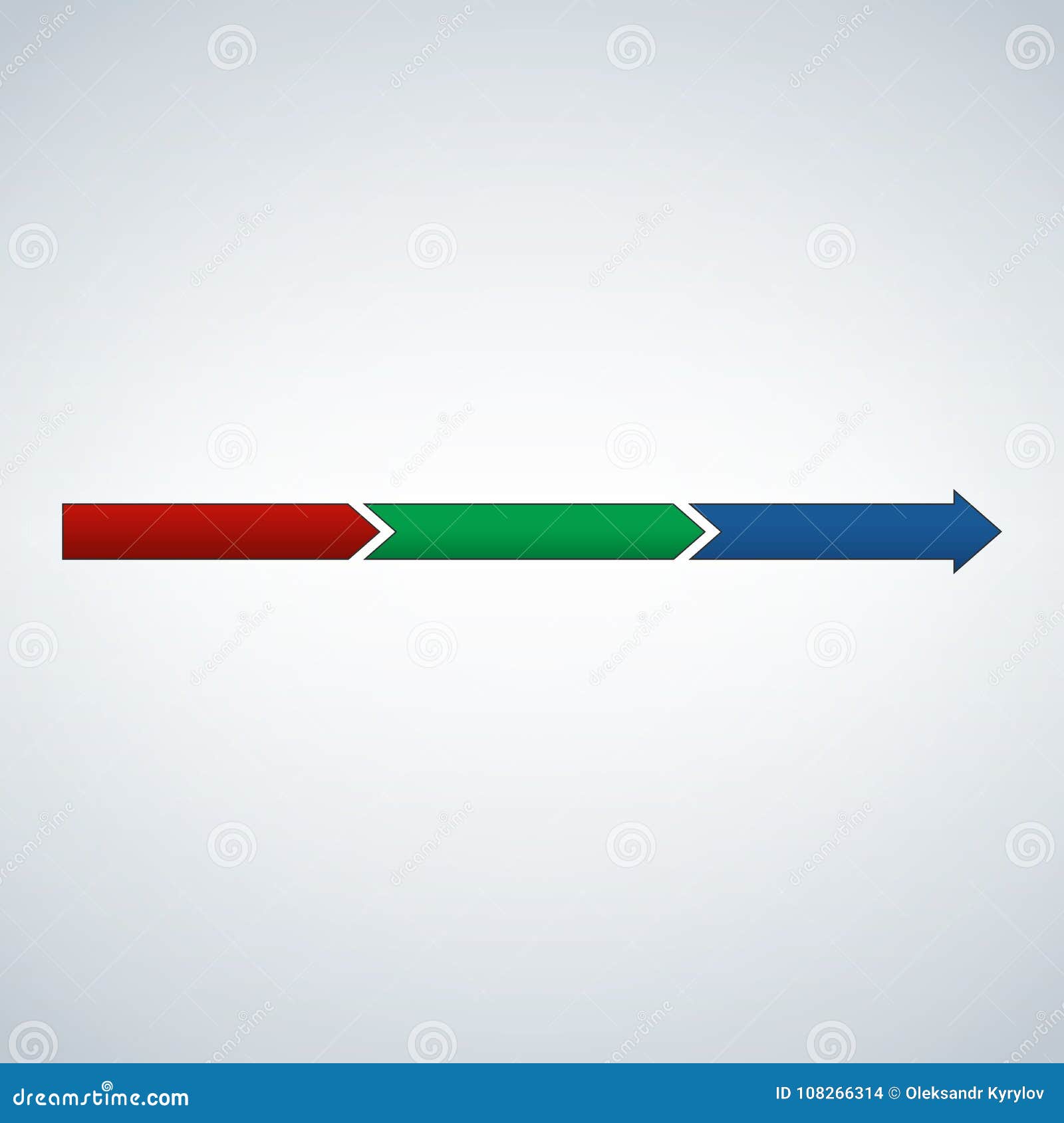 Three Section Colored Linear Arrow. Template Infographics. Stock ...